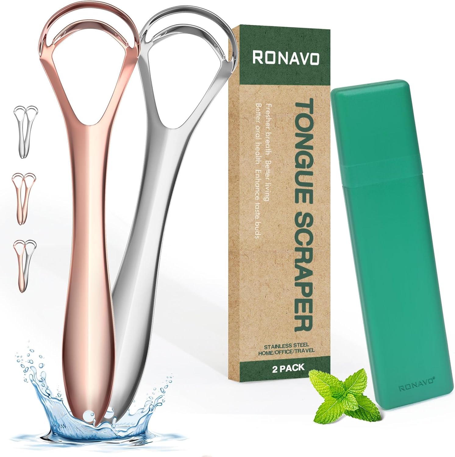 New Upgrade Tongue Scraper with Dual Scraping Head Fight Bad Breath ...