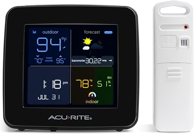Amazon.com: AcuRite Square Color Weather Station with Hyperlocal ...