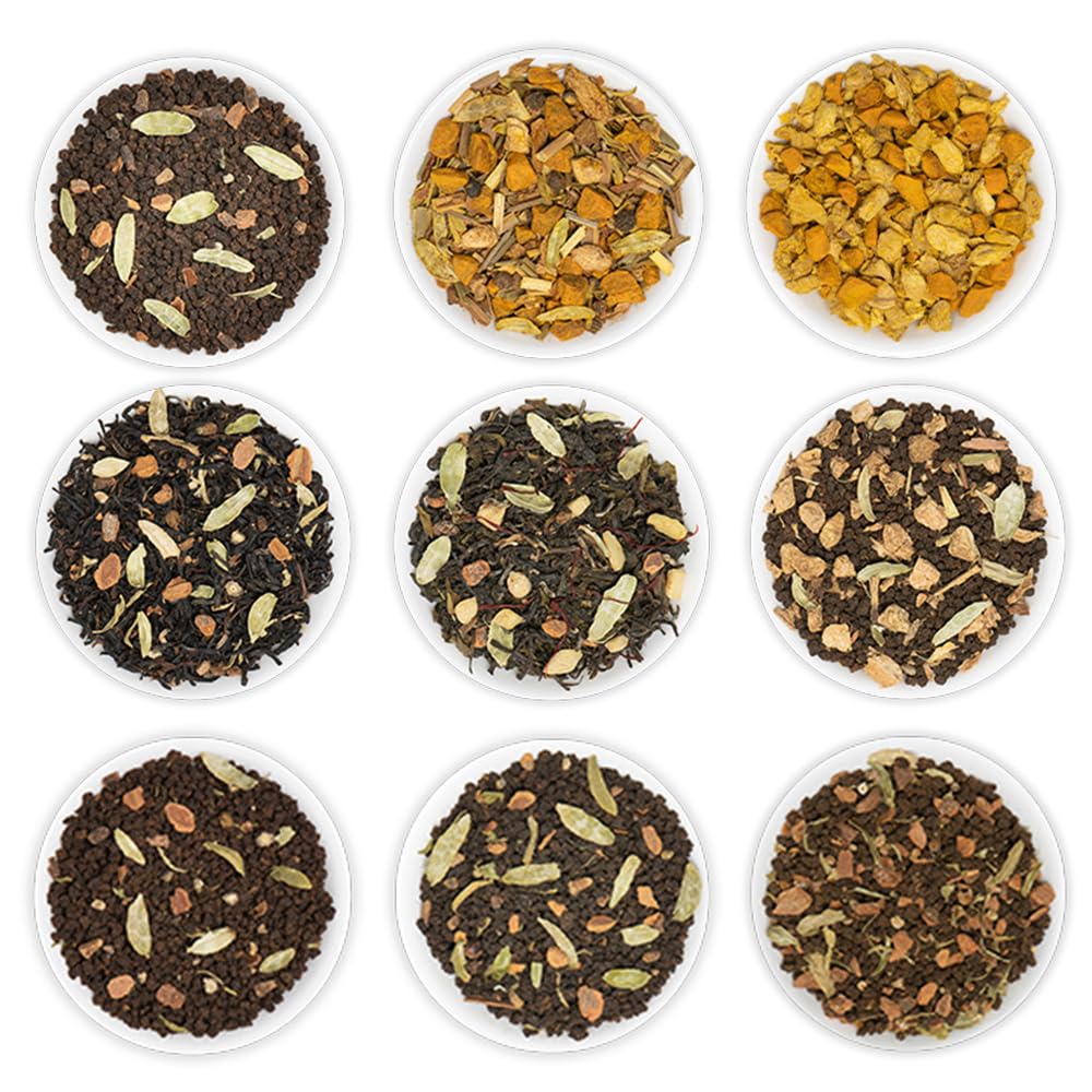 Amazon.com: VAHDAM, Assorted Chai Tea Loose Leaf Tea Sampler (10 ...