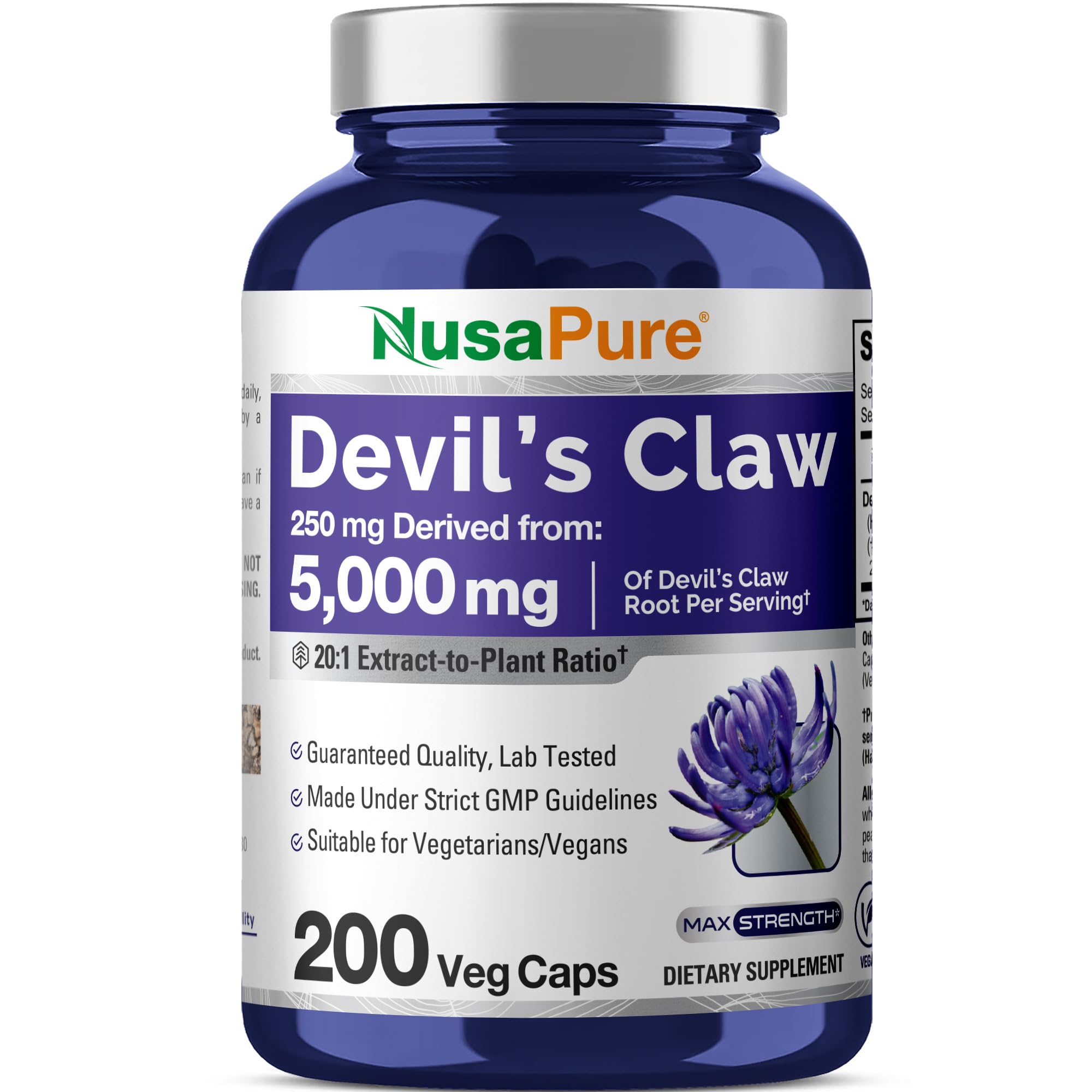 Snapklik.com : Devils Claw 20:1 Extract, 250 Mg Equivalent To 5000mg ...
