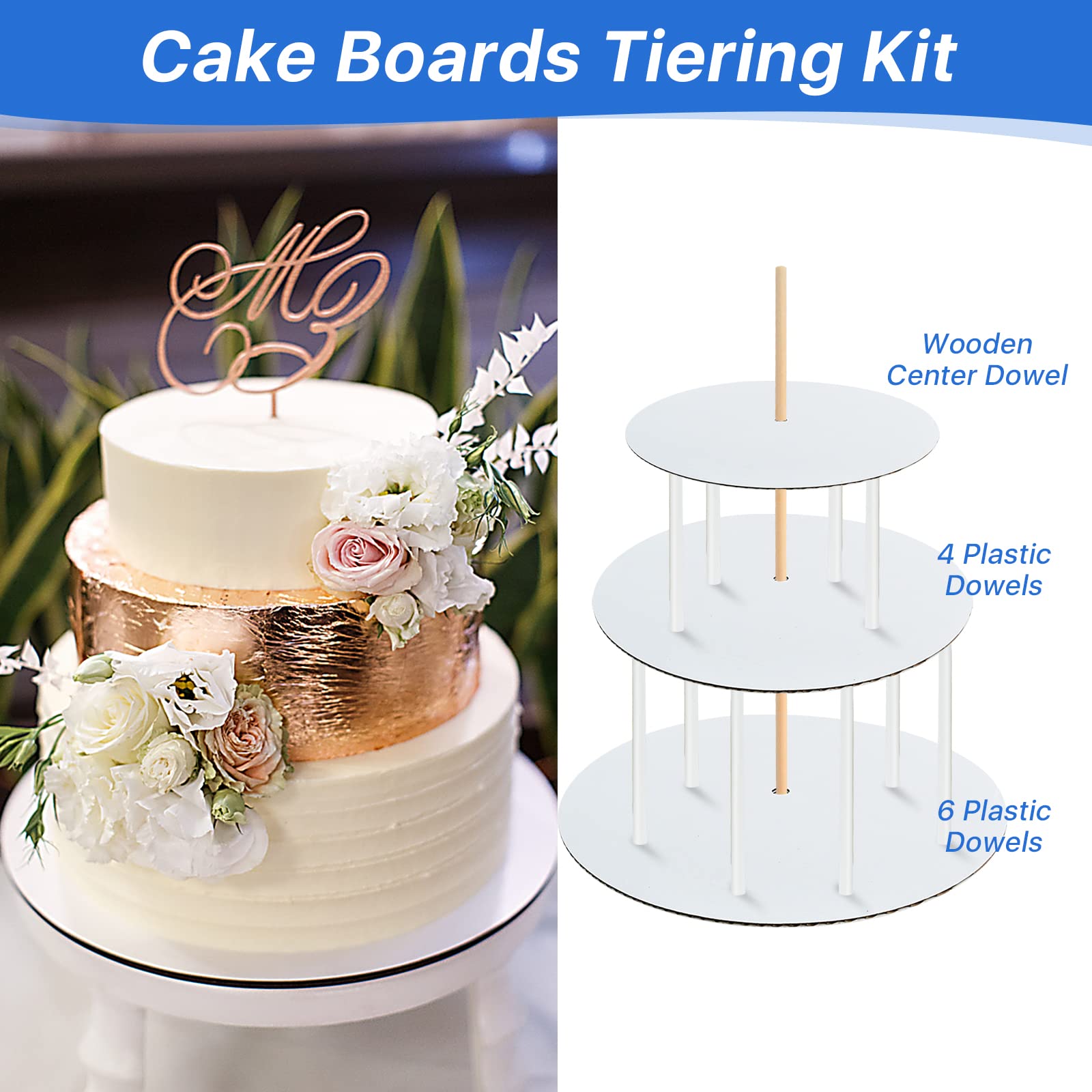 Snapklik.com : Akamino 230 PCS Cake Boards Tiering Kit, 12 Inch,10 Inch ...