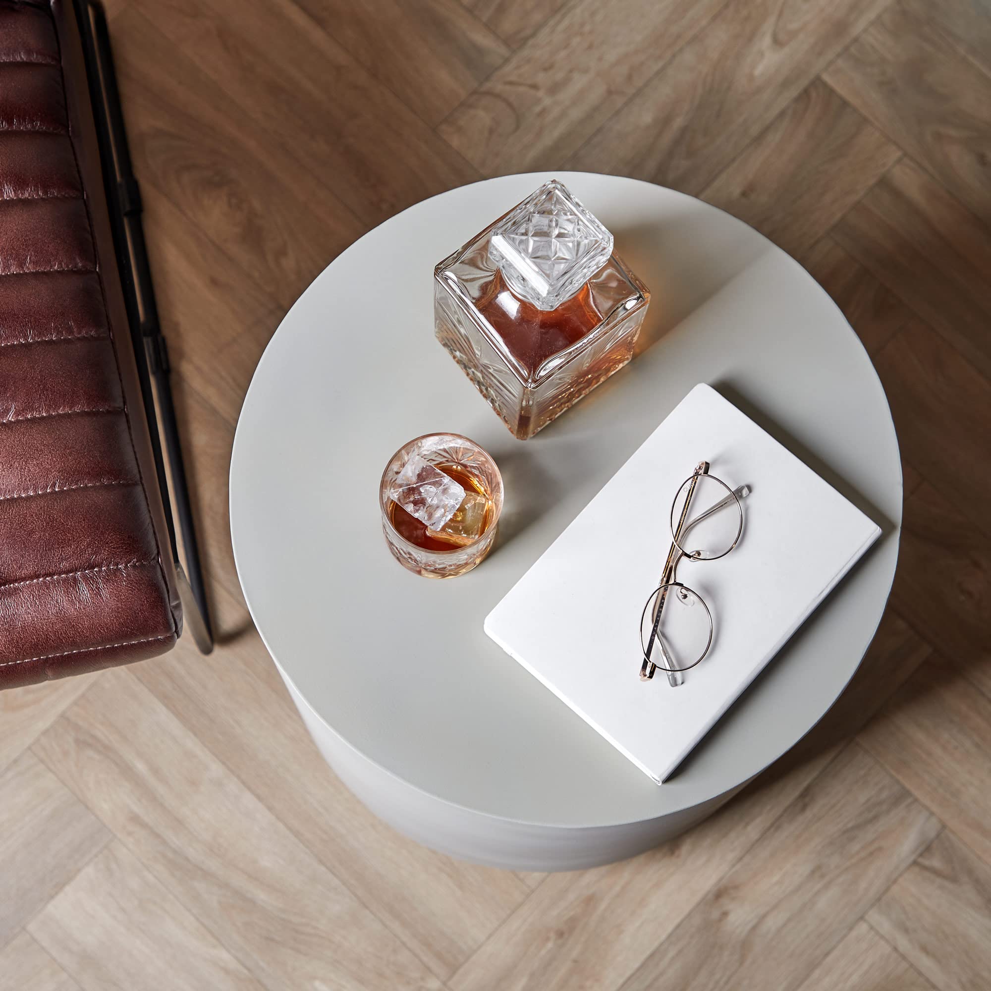 Buy Spinningfield Concrete Effect Side Table - Light Soft Pale Grey ...