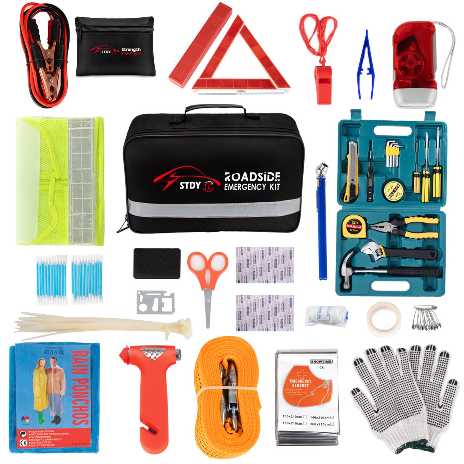 Snapklik.com : STDY Car Roadside Emergency Kit, Vehicle Truck Safety ...