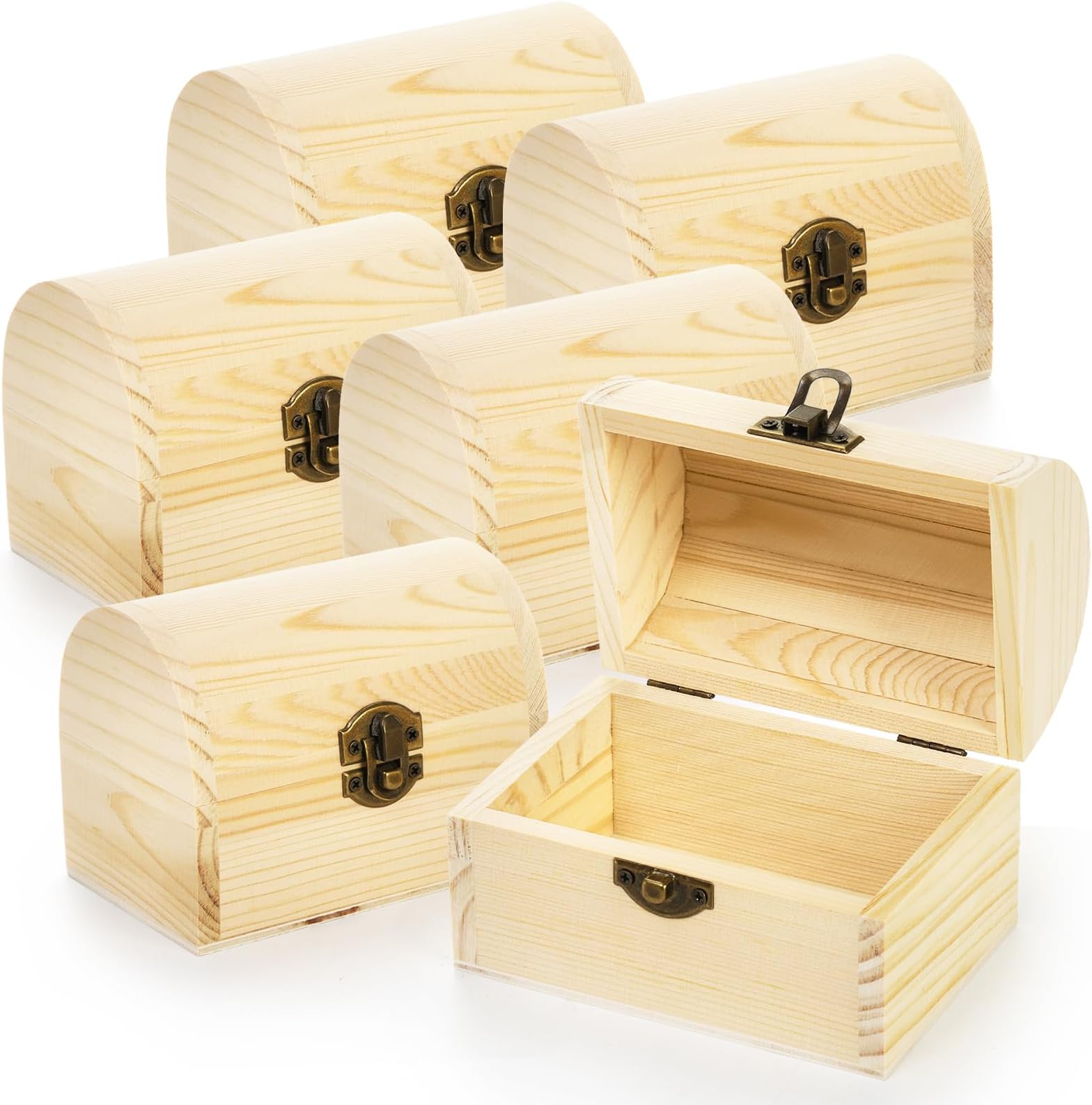 Amazon.com: Creative Hobbies Pack of 6 Ready to Decorate Wood Treasure ...