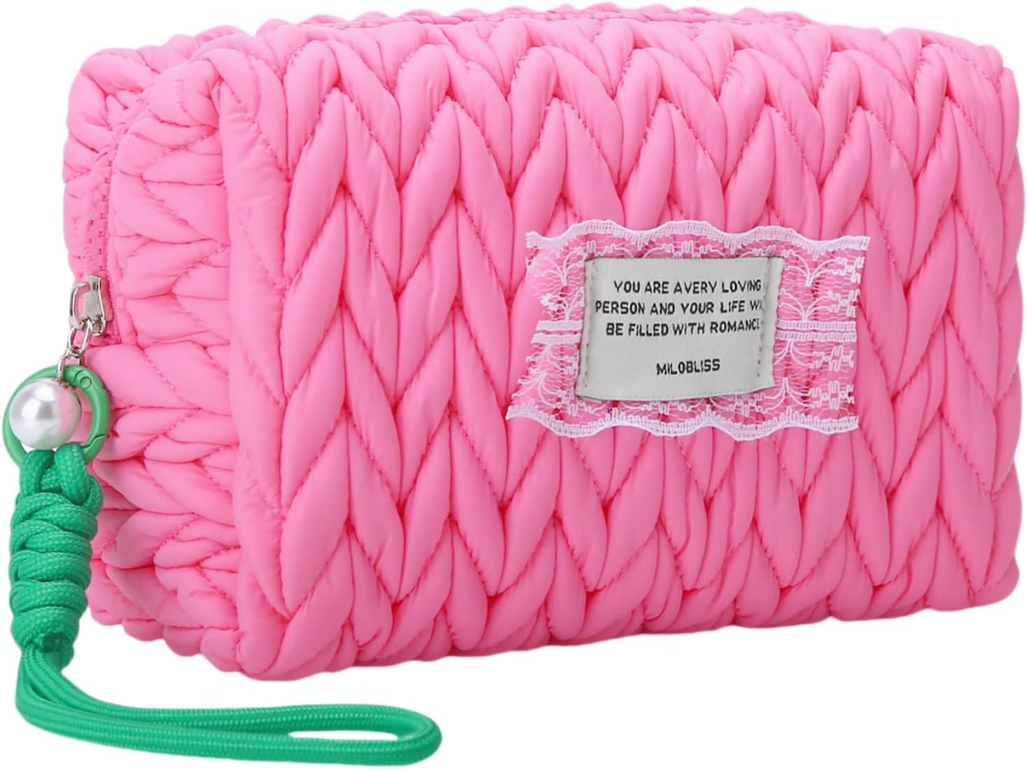 Amazon.com: DOB SECHS Small Puffer Makeup Bag Quilted Cosmetic Bag ...