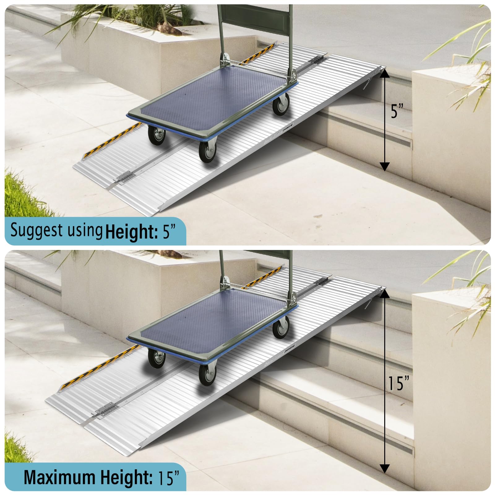Snapklik.com : 6ft Wheelchair Ramp Portable Non-Skid Threshold Ramp ...