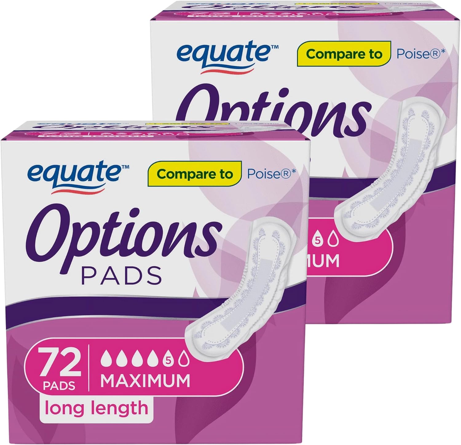 Amazon.com: Equate Options Women's Incontinence Pads, Maximum ...