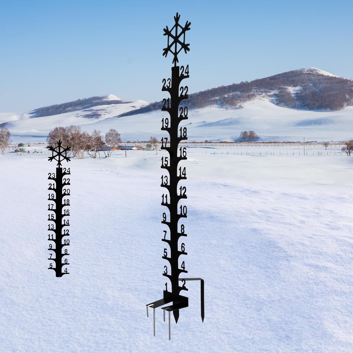 Amazon.com : UPOW Snow Gauge Outdoor 24 Inch Metal Christmas Snow Gauge ...