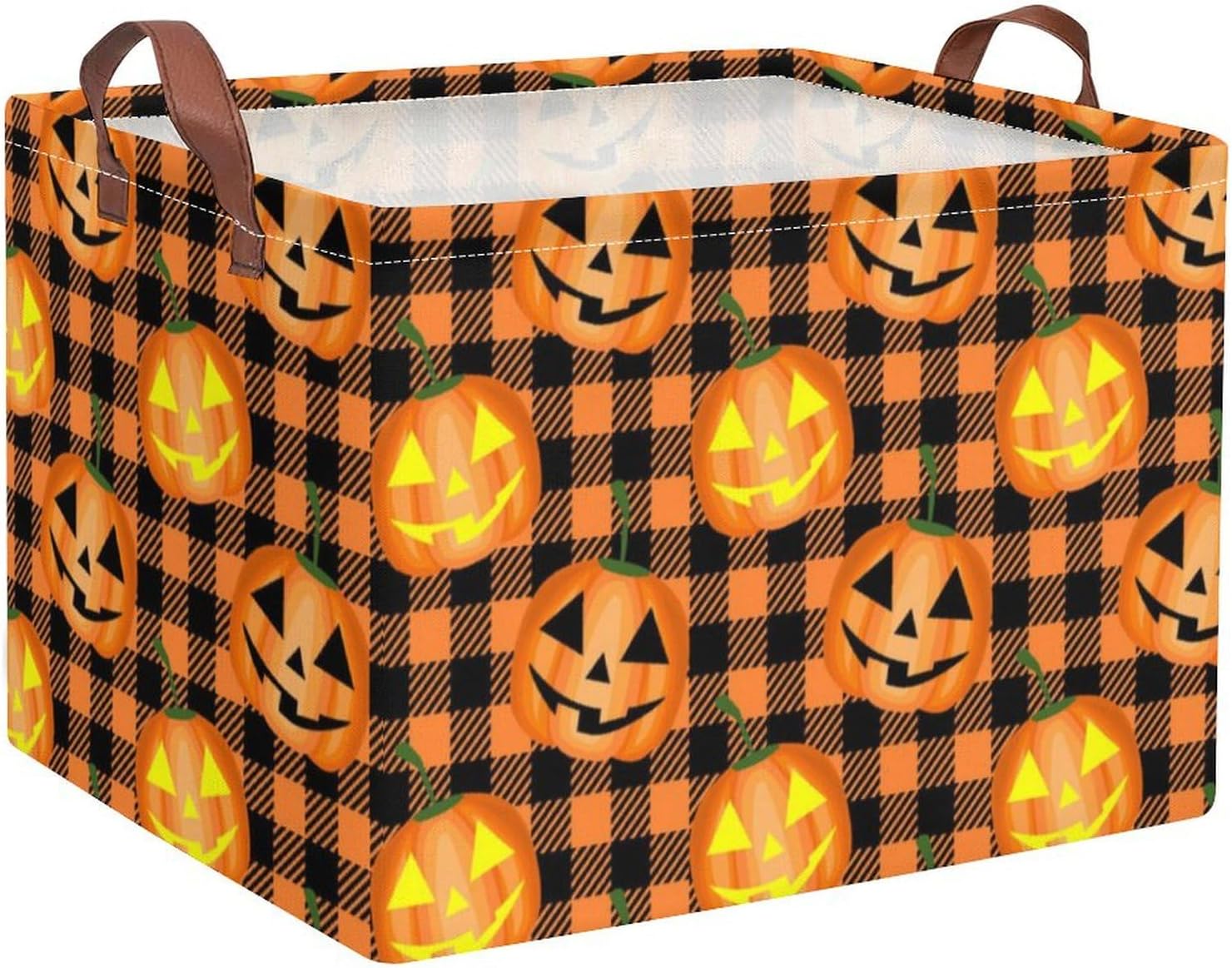 Amazon.com: Halloween Checkered Pumpkin Storage Basket Gift Baskets ...