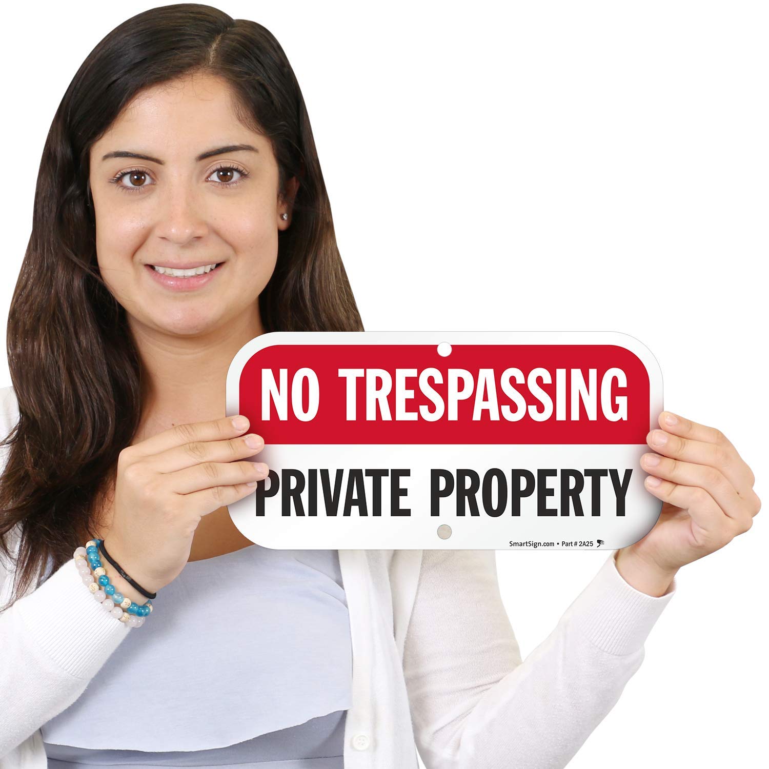 SmartSign No Trespassing Sign, Private Property No Trespassing Sign, 6 ...