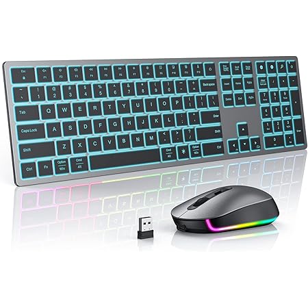 Amazon.com: Wireless Keyboard Mouse Backlit, seenda Full Size ...