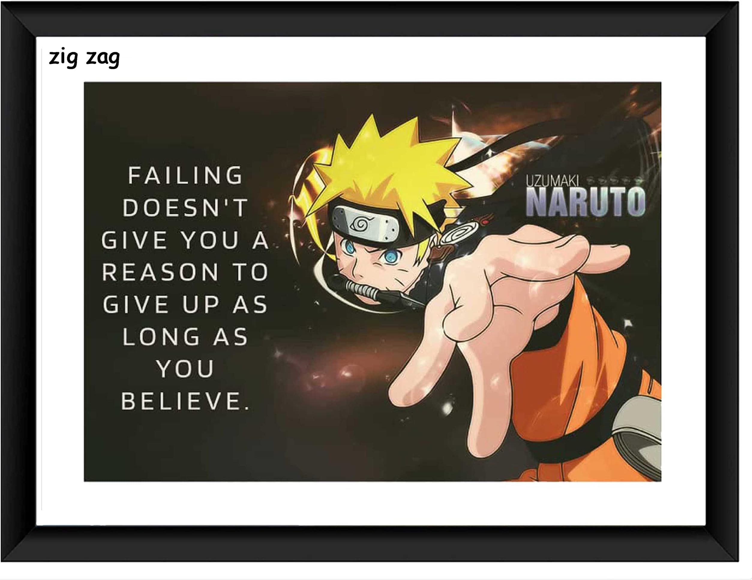 zig zag Naruto manga and anime series Quotes Poster Photo Frame For ...