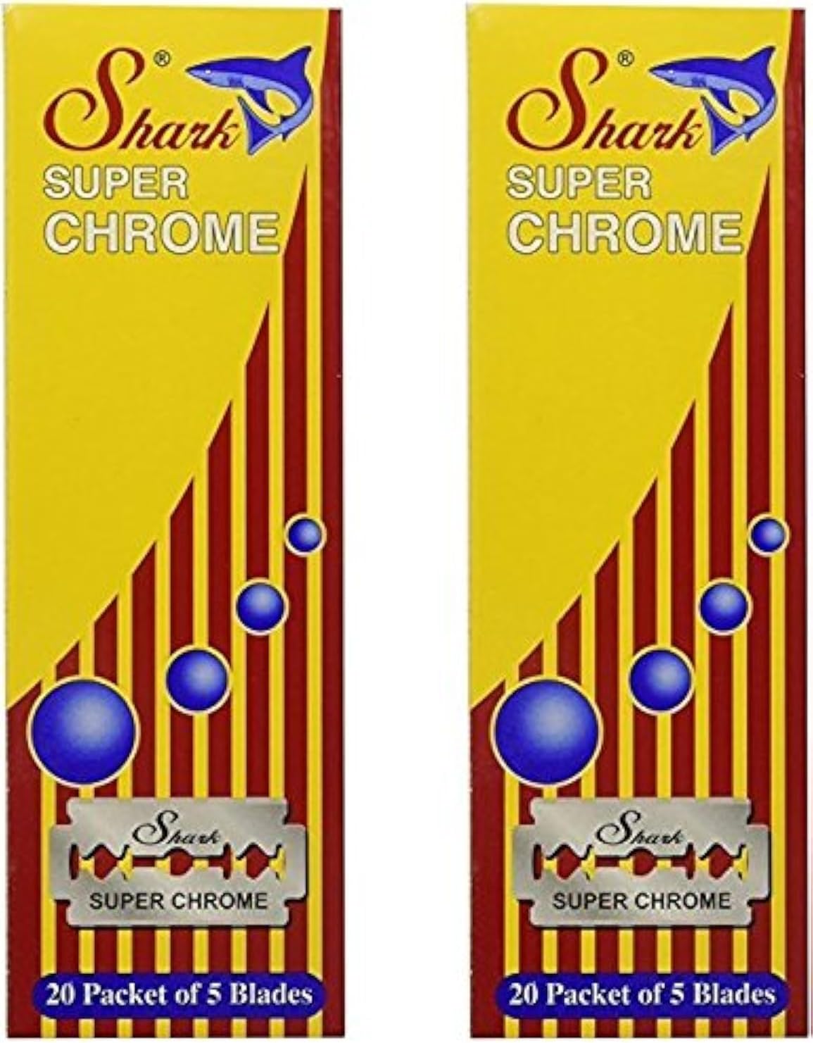 Amazon.com: 200 Shark Super Chrome Double Edge Safety Razor Blades ...