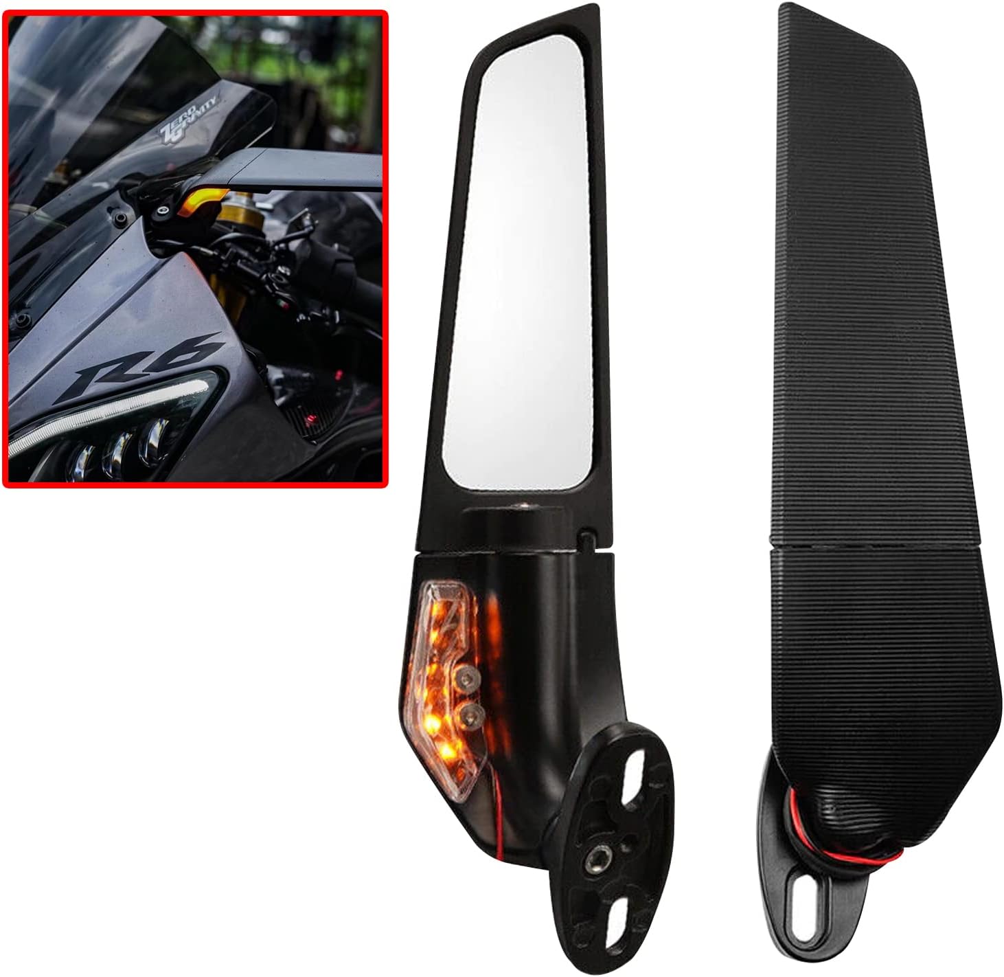 OTOROYS Wind Wing Rearview Stealth Mirrors Fully-Faired Bikes For R15 ...