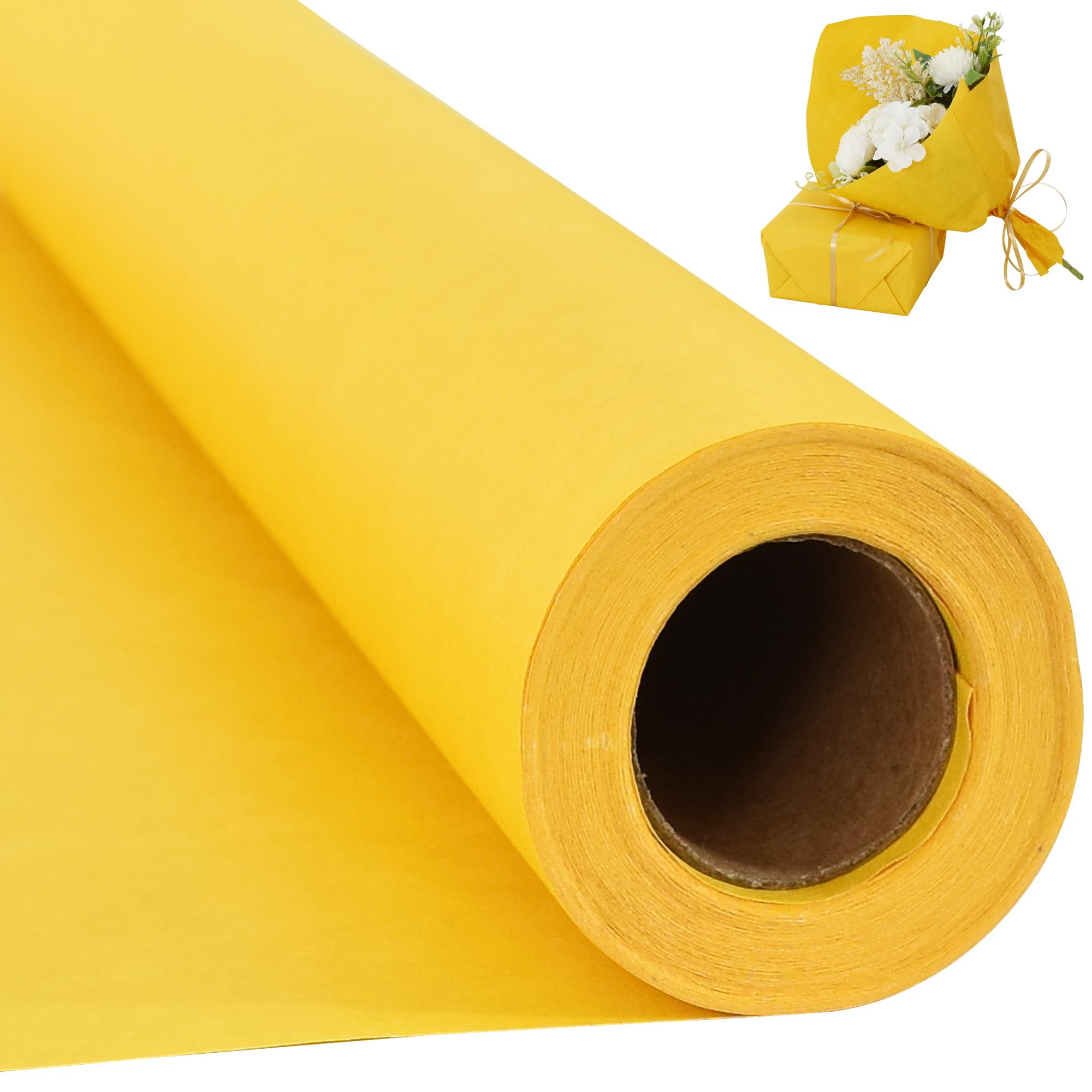 Amazon.com: BEISHIDA Yellow Wrapping Papper, 15" X 32ft Kraft Wrapping ...