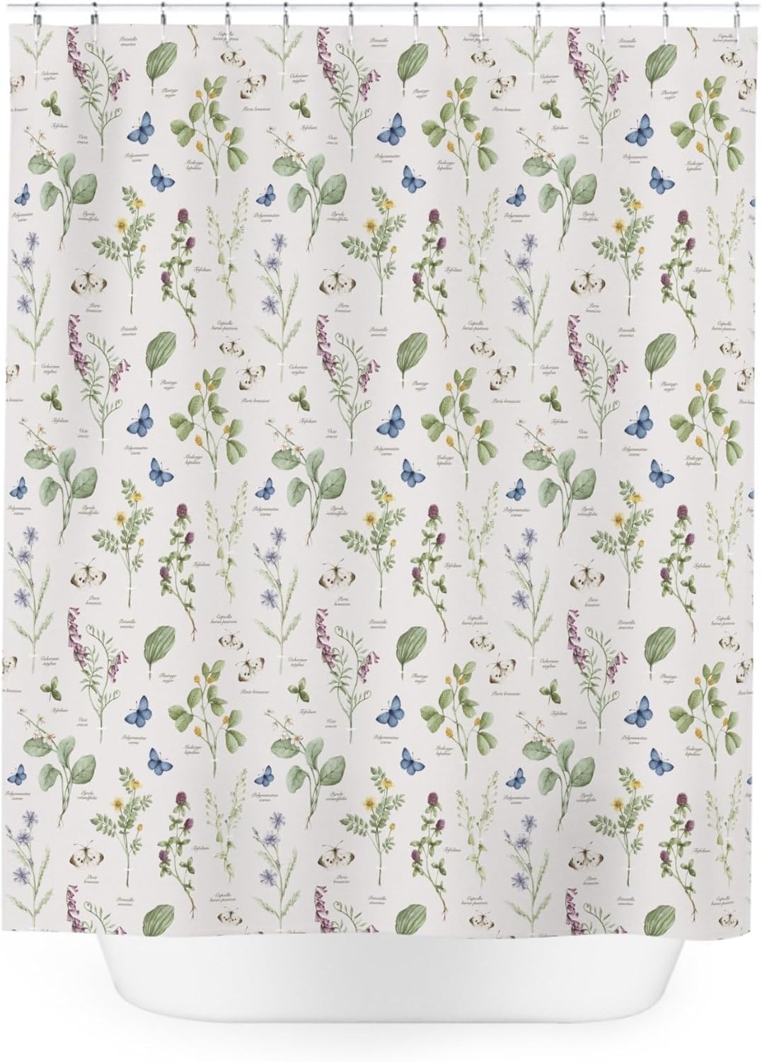 IXEHOH Duschvorhang,Landhausstil,Duschvorhang mit botanischem ...