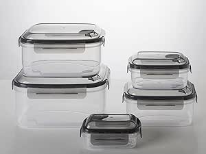 Amazon.com: LOCK BOX 10pc Airtight Nested Food Storage Containers with ...