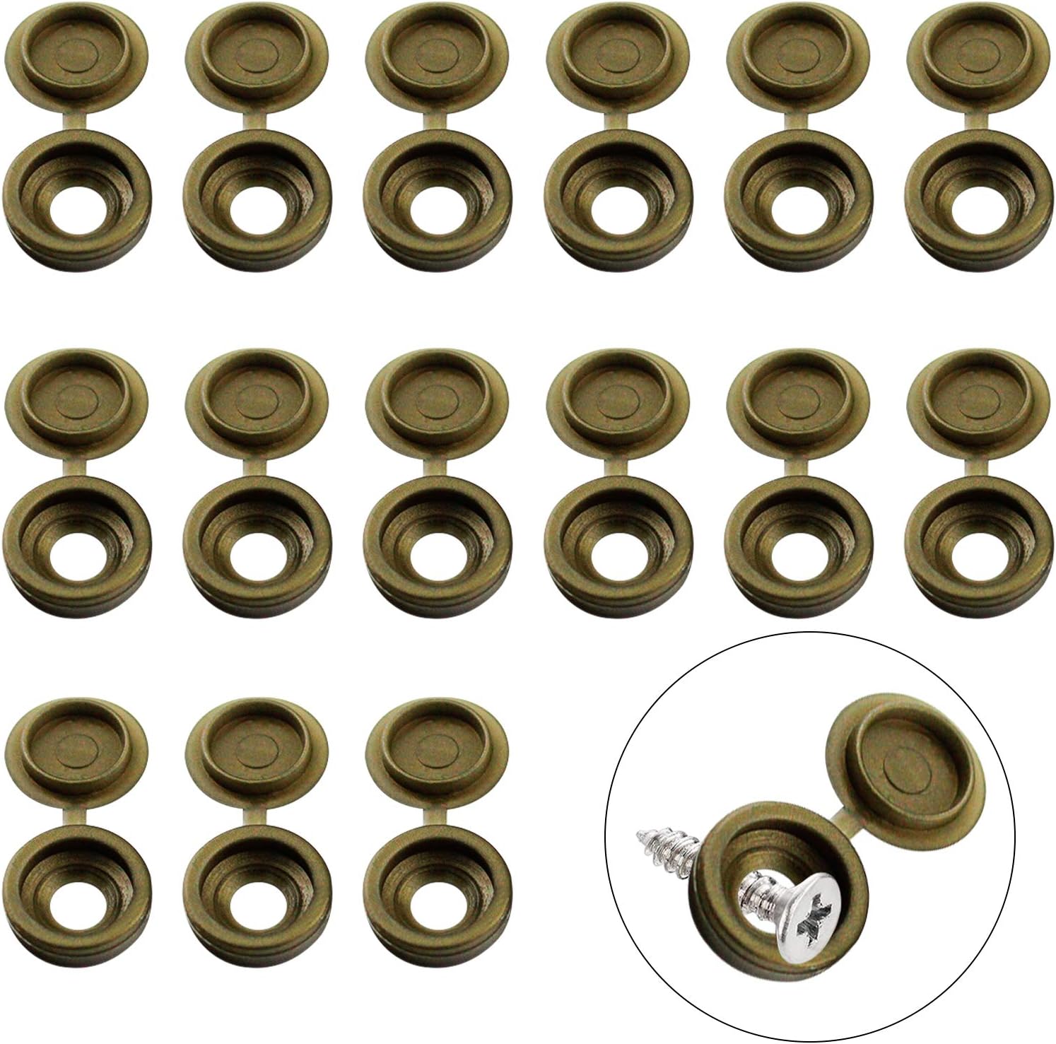 Amazon.com: INCREWAY Screw Cover Caps, 100 Pcs Plastic Screw Caps Fold ...