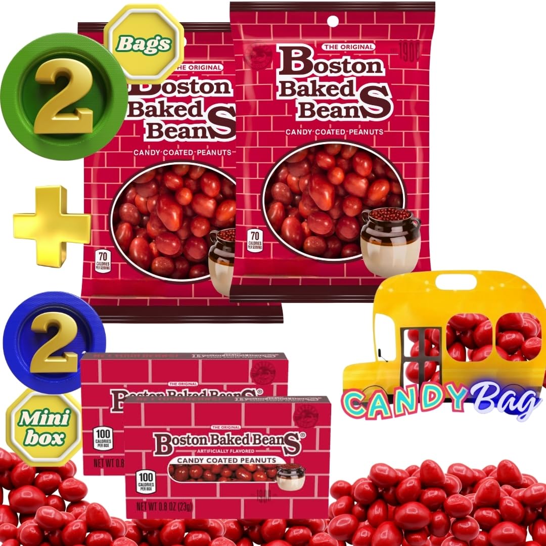Amazon.com : (PACK OF 4) Boston Baked Beans Candy - 2 Bags of 4.3oz ...