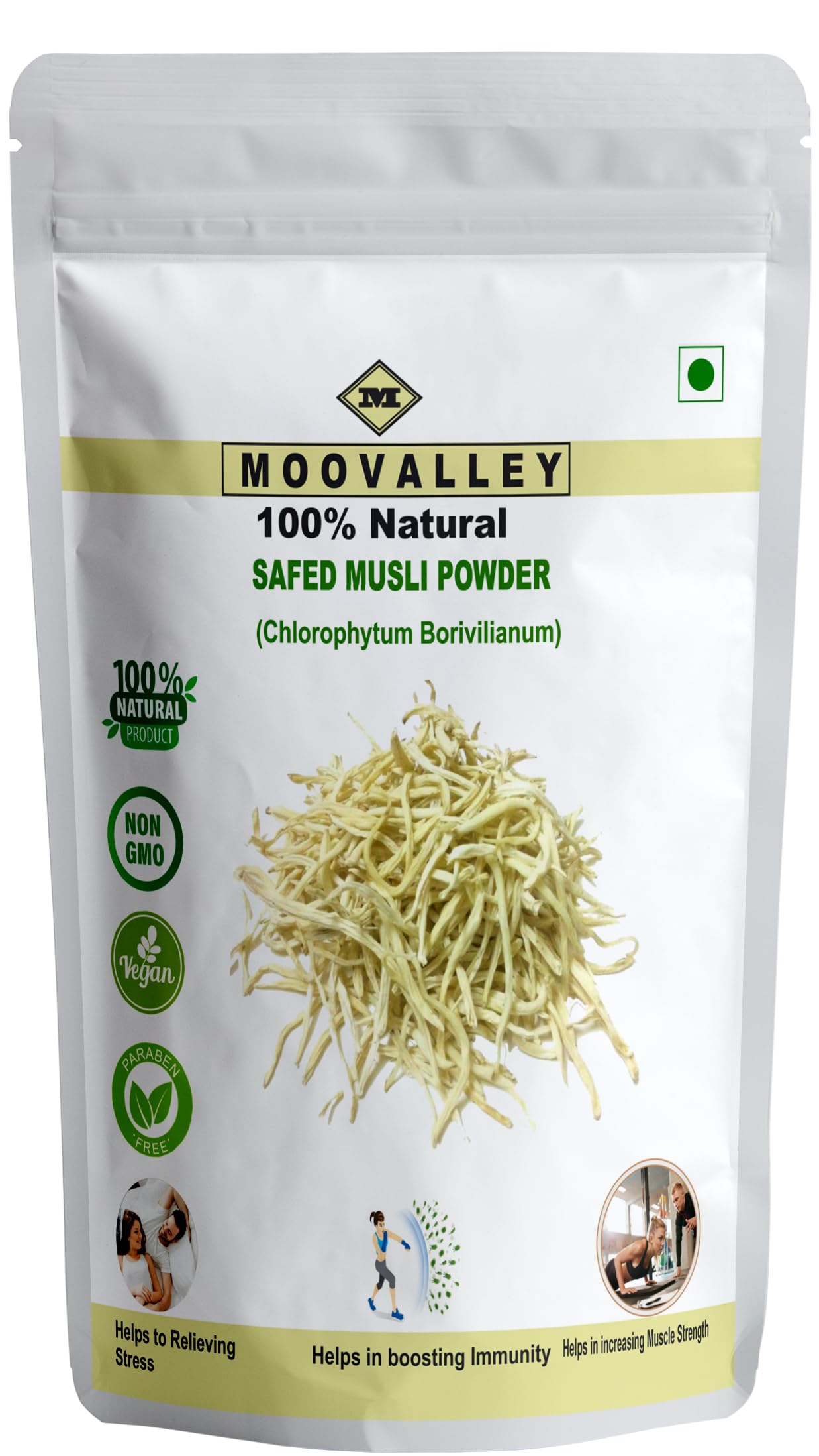 Buy Moovalley Organic Safed Musli Root Powder | Ayurvedic Support for ...