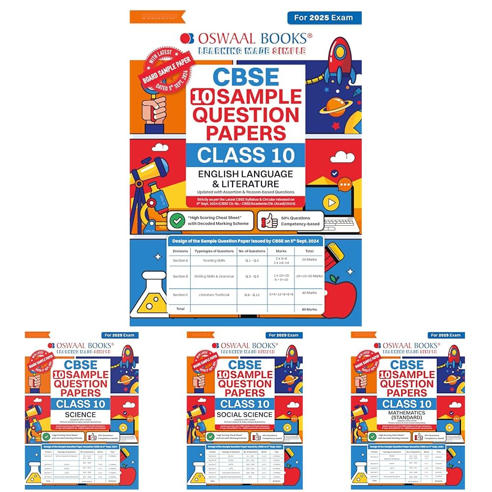 Oswaal CBSE Sample Question Papers Class 10 English, Science, Social ...