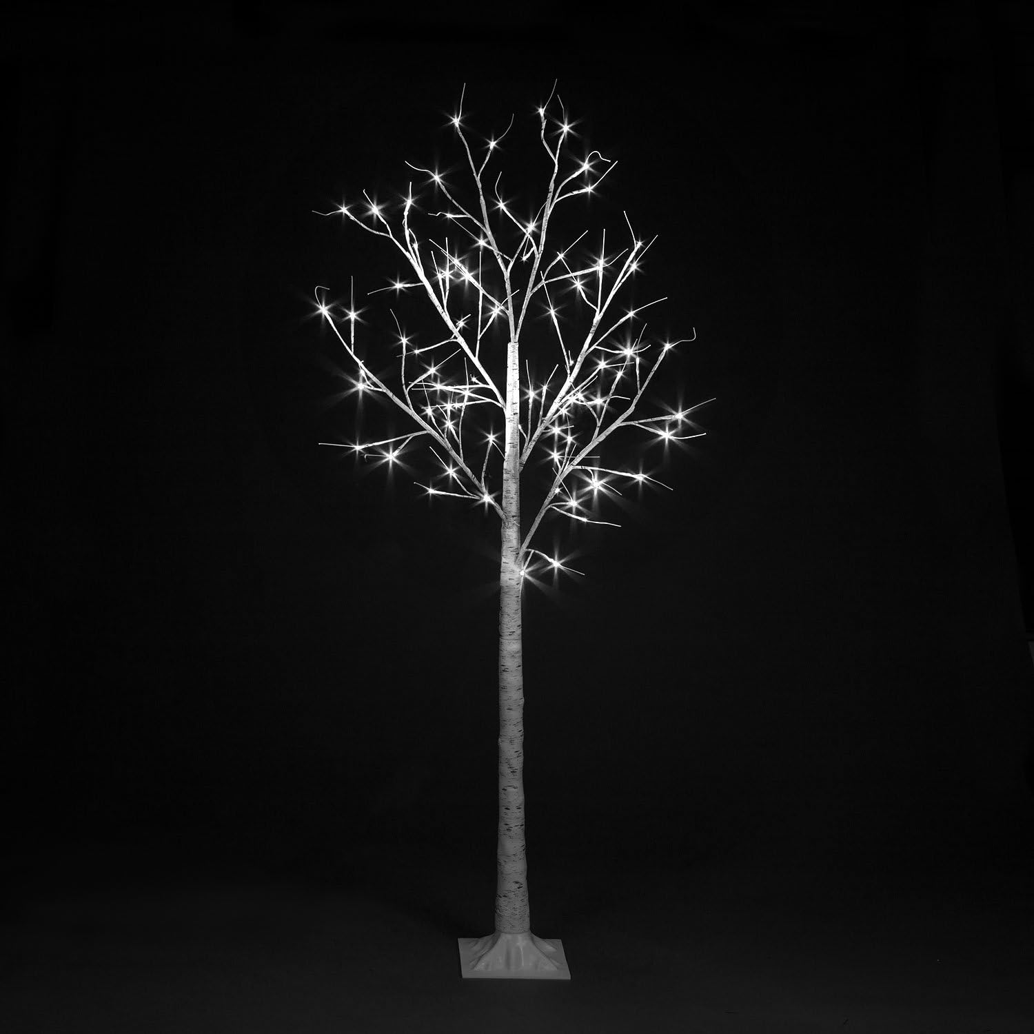 Snowtime 1.8m Birch Tree with 80 Ice White LEDs : Amazon.co.uk: Home ...
