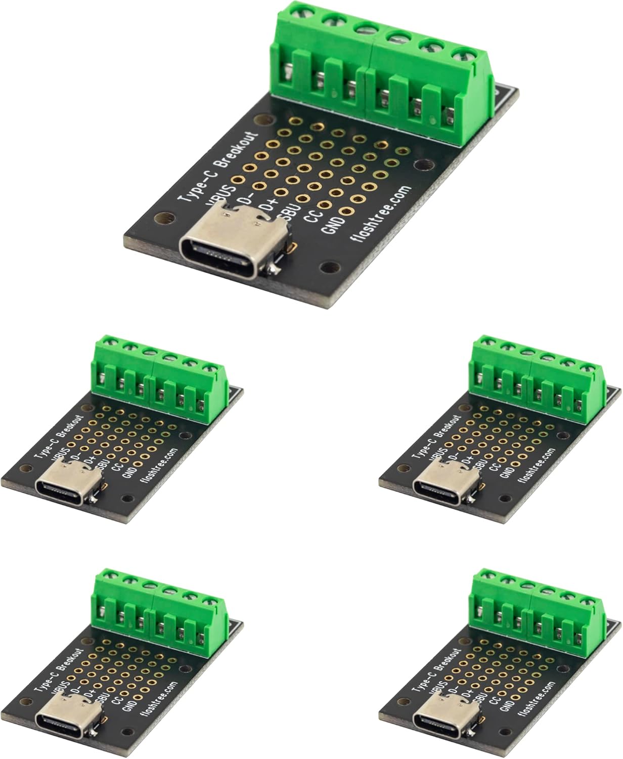 Amazon.com: naughtystarts 5pcs USB Type C Breakout Board 6 Pins Female ...