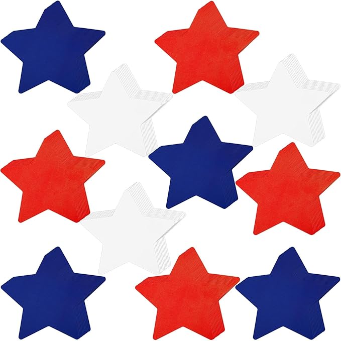 Amazon.com: JUNEBRUSHS Star Cutout, 120Pcs Patriotic Star Cutout 4th of ...
