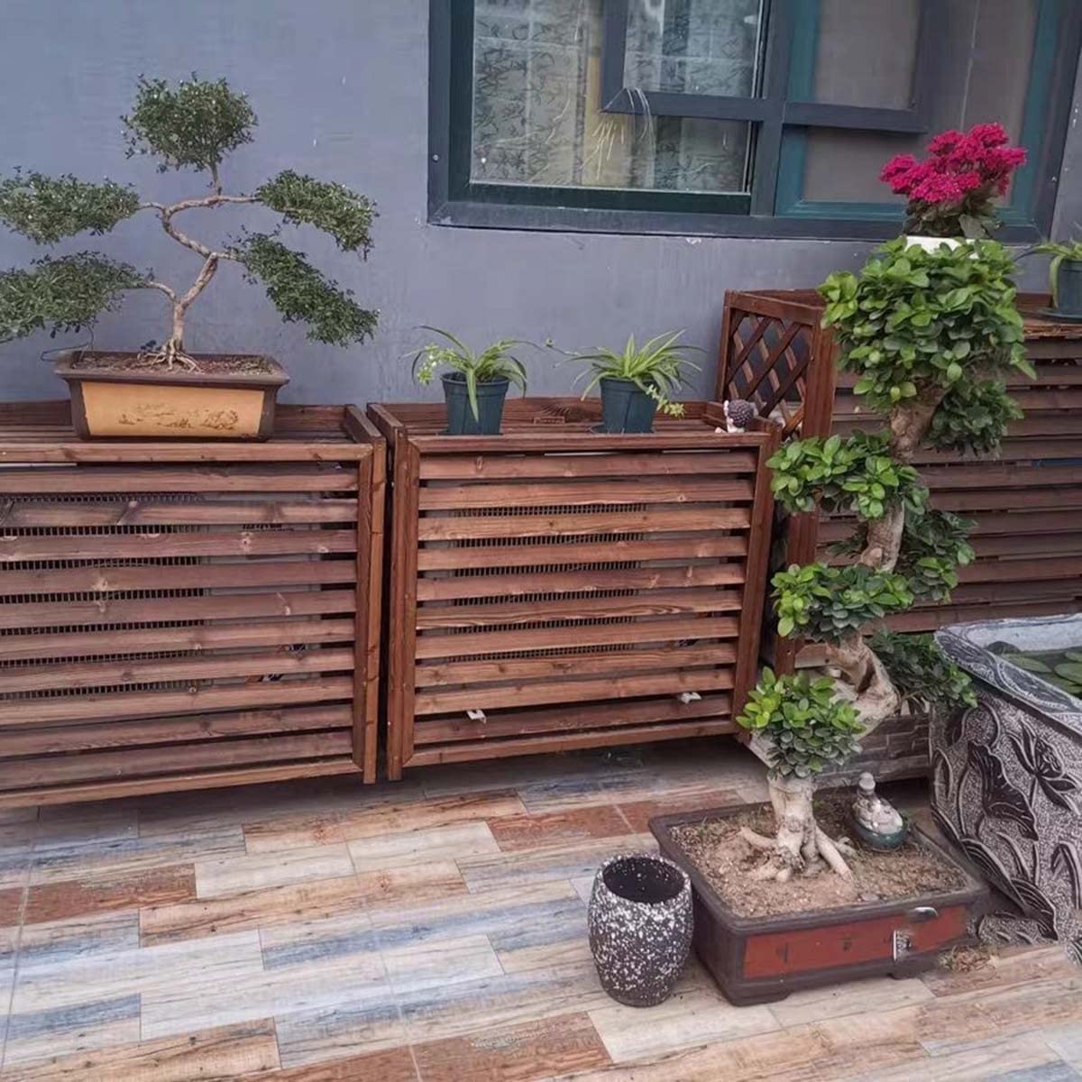 Wooden Air Conditioner Covers Exterior