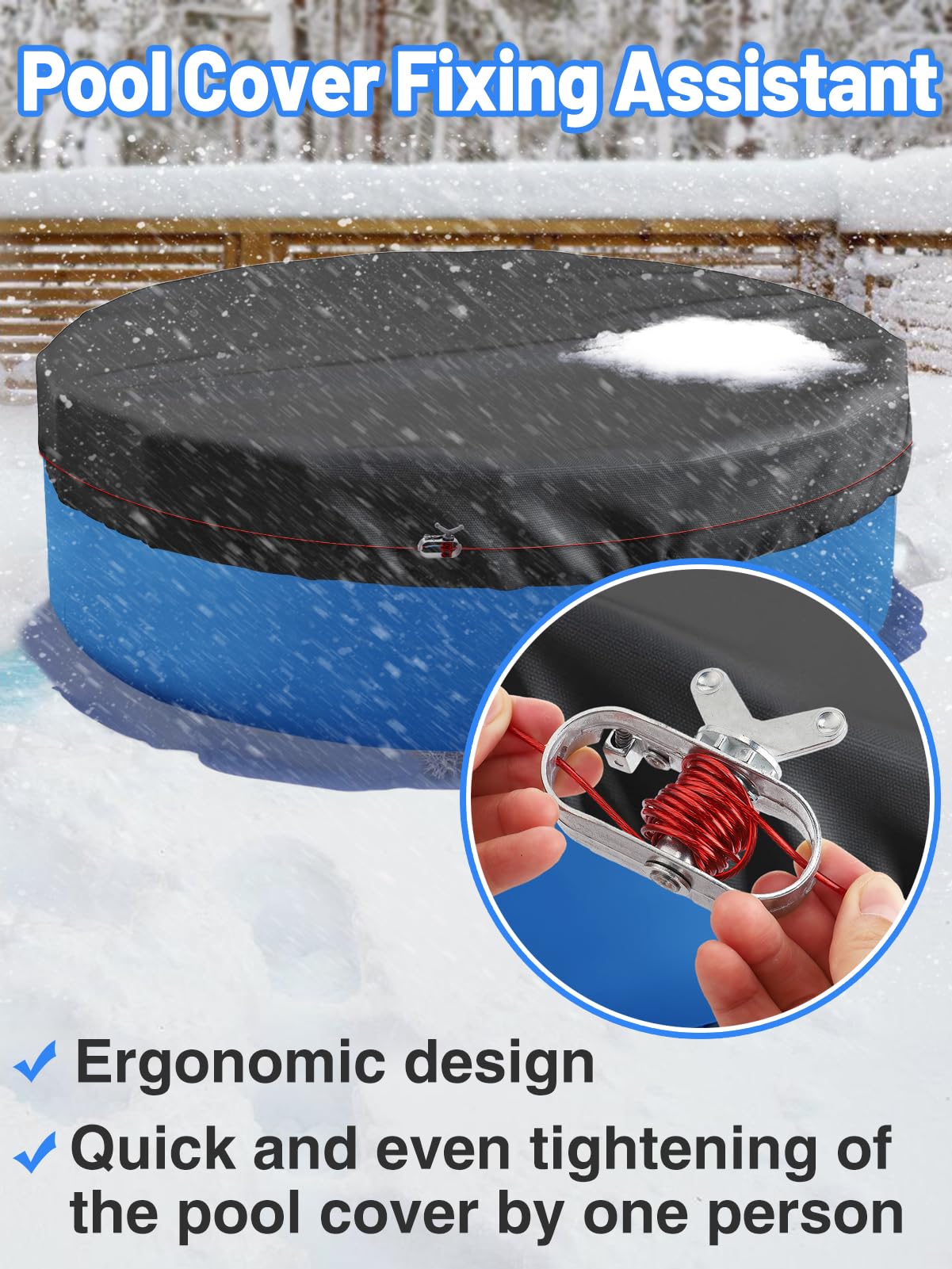 Snapklik.com : Heavy Duty Zinc Alloy Winch For Pool Cover - 2pcs Large ...