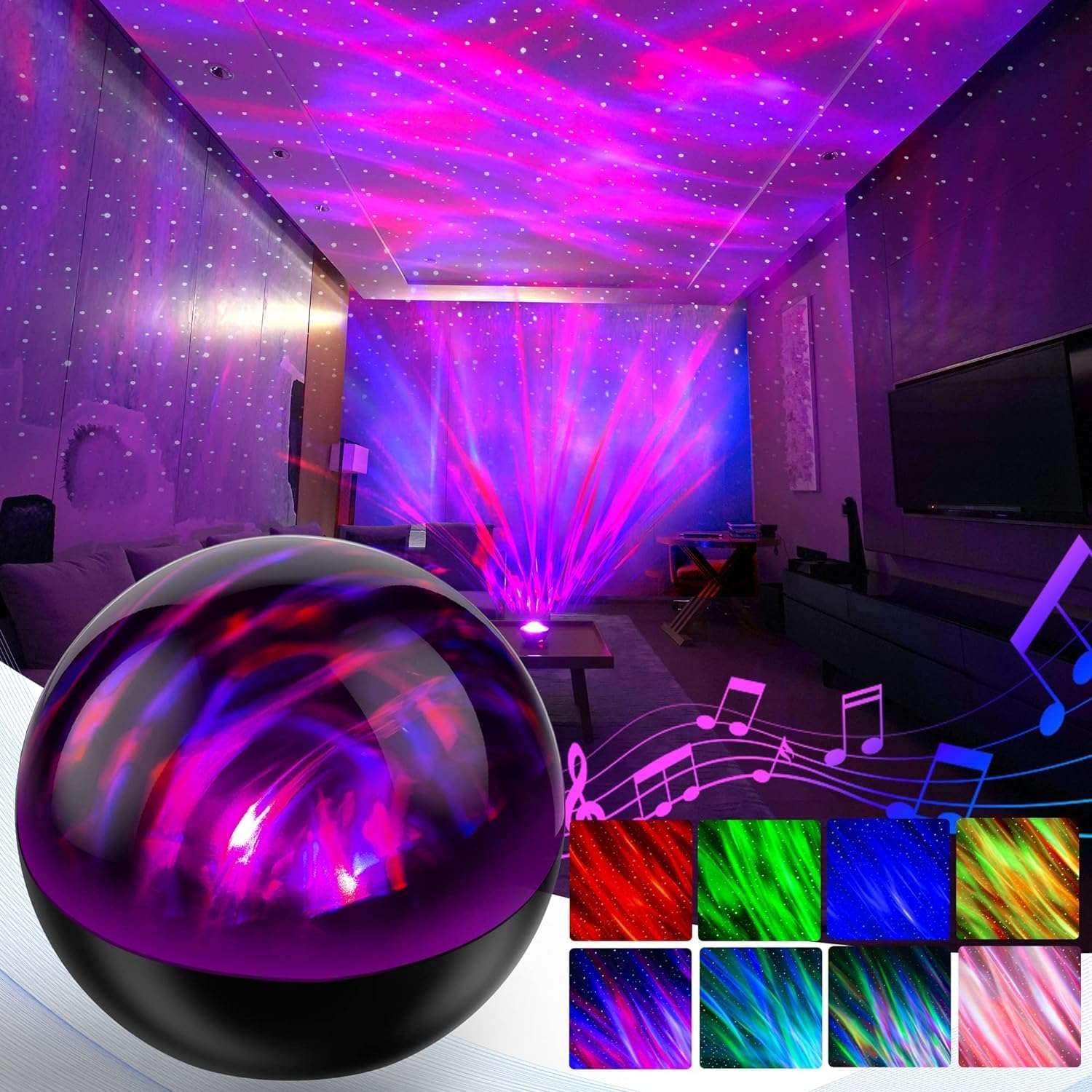 Galaxy Projector, Star Projector Night Light with 8 White Noise and ...