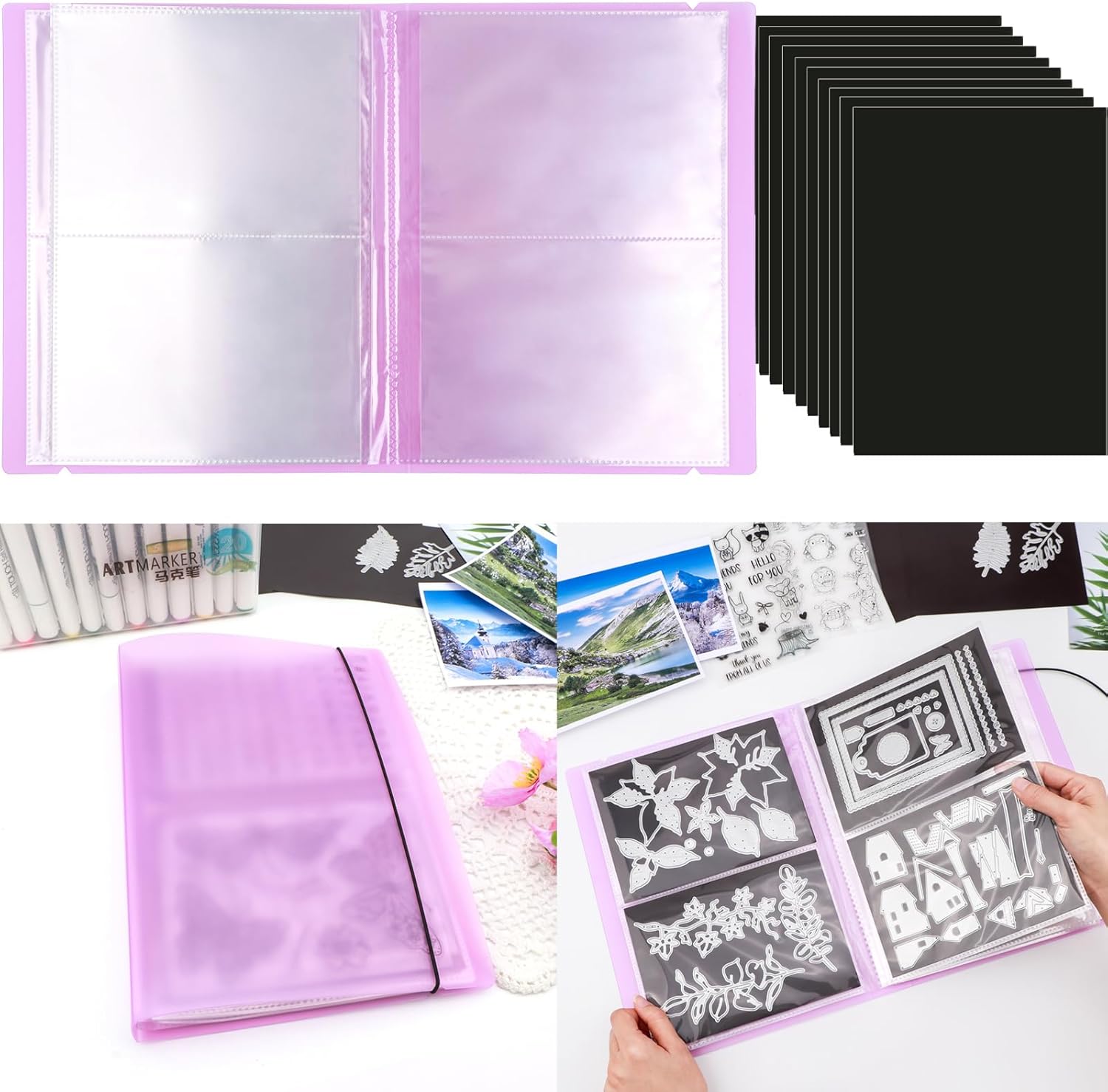 10 Pcs Magnetic Sheets and Storage Bags for Stamps and Dies Storage ...