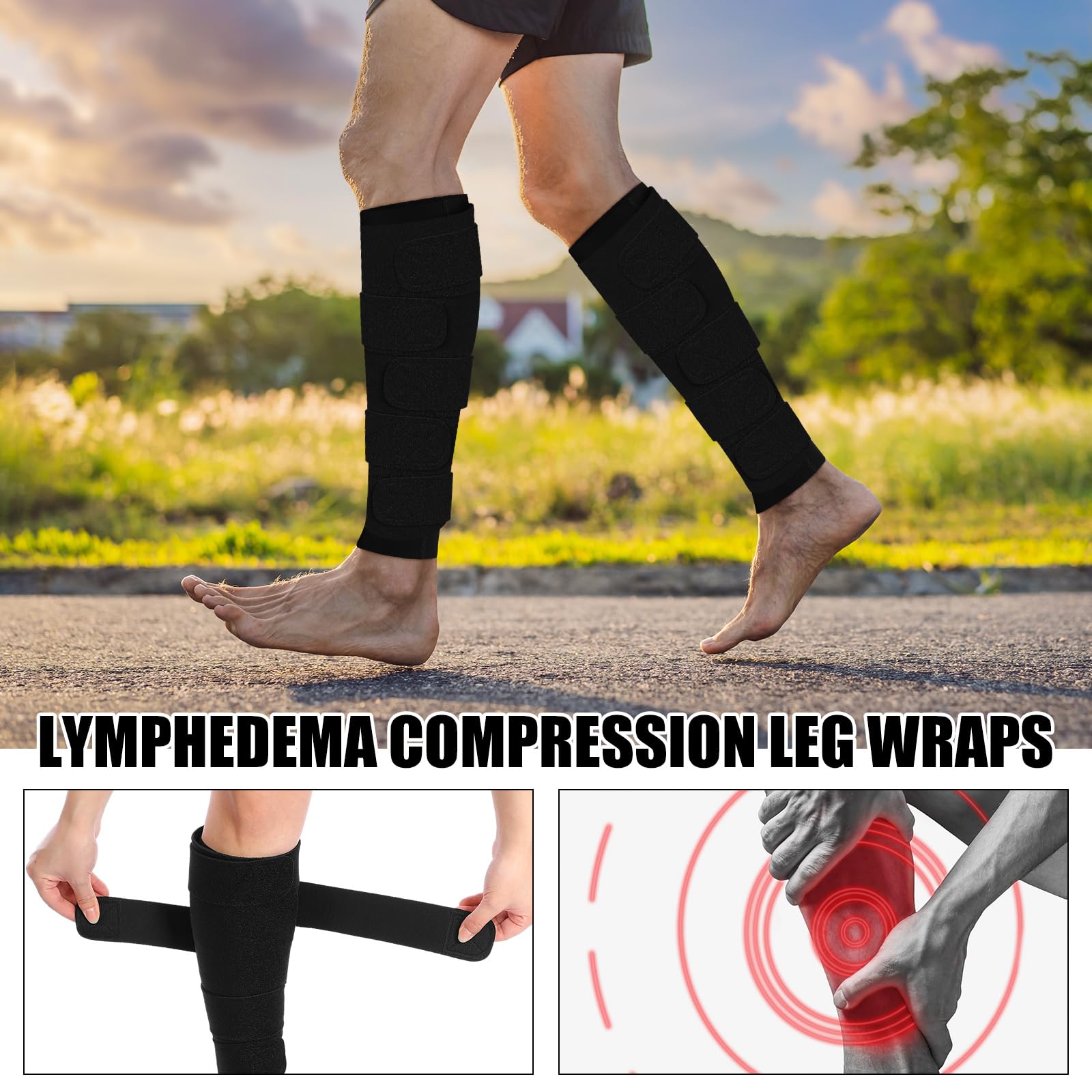 Snapklik.com : Croknit 3 Pairs Lymphedema Compression Leg Wraps ...