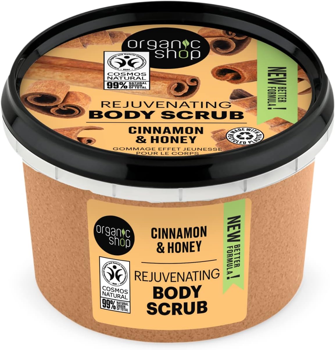 Amazon.com : Organic Shop Body Scrub Natural Cinnamon and Honey 250ml ...