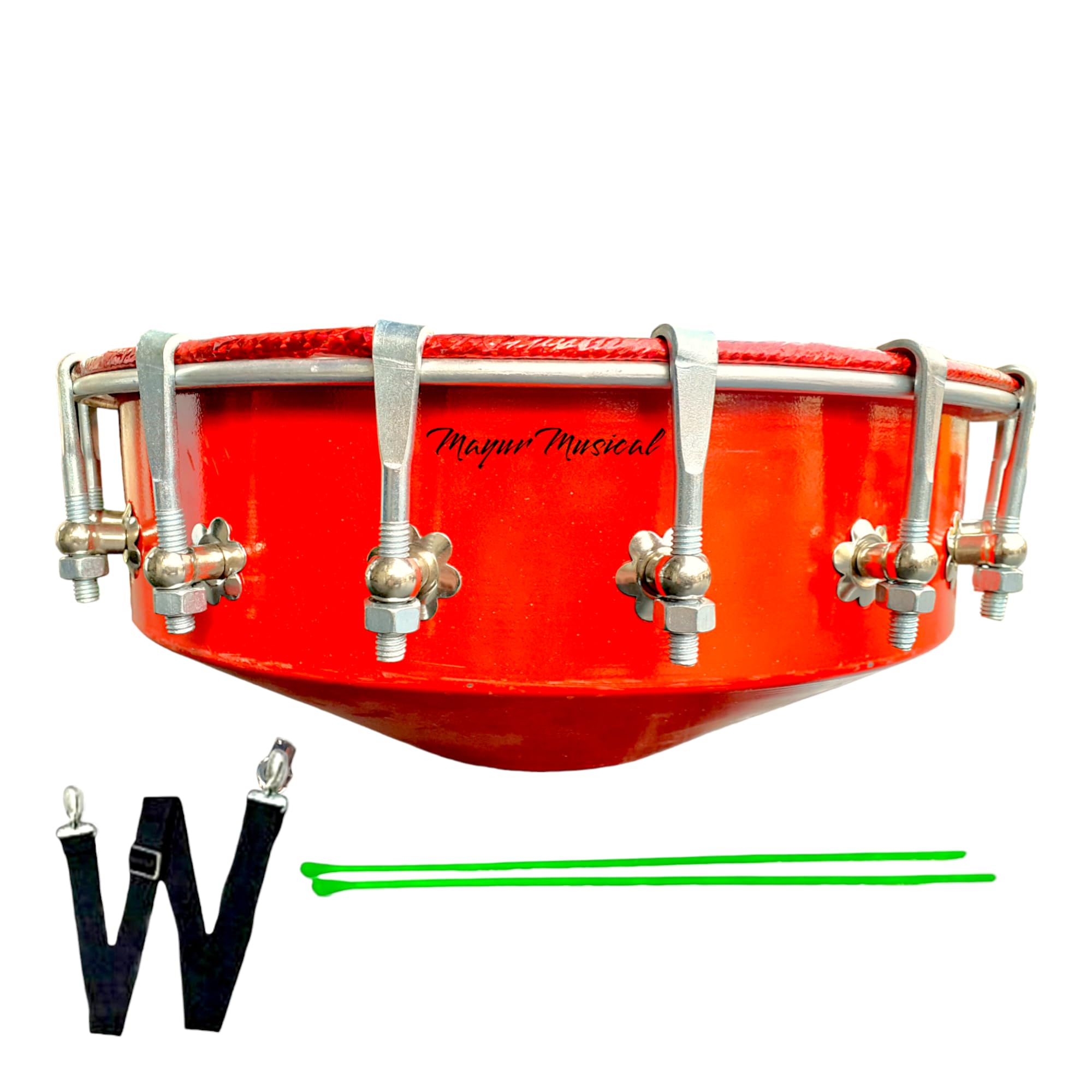 Premium 14 Inch Nasik Tasha Drum Dhol With Tasha Sticks | Desertcart ...