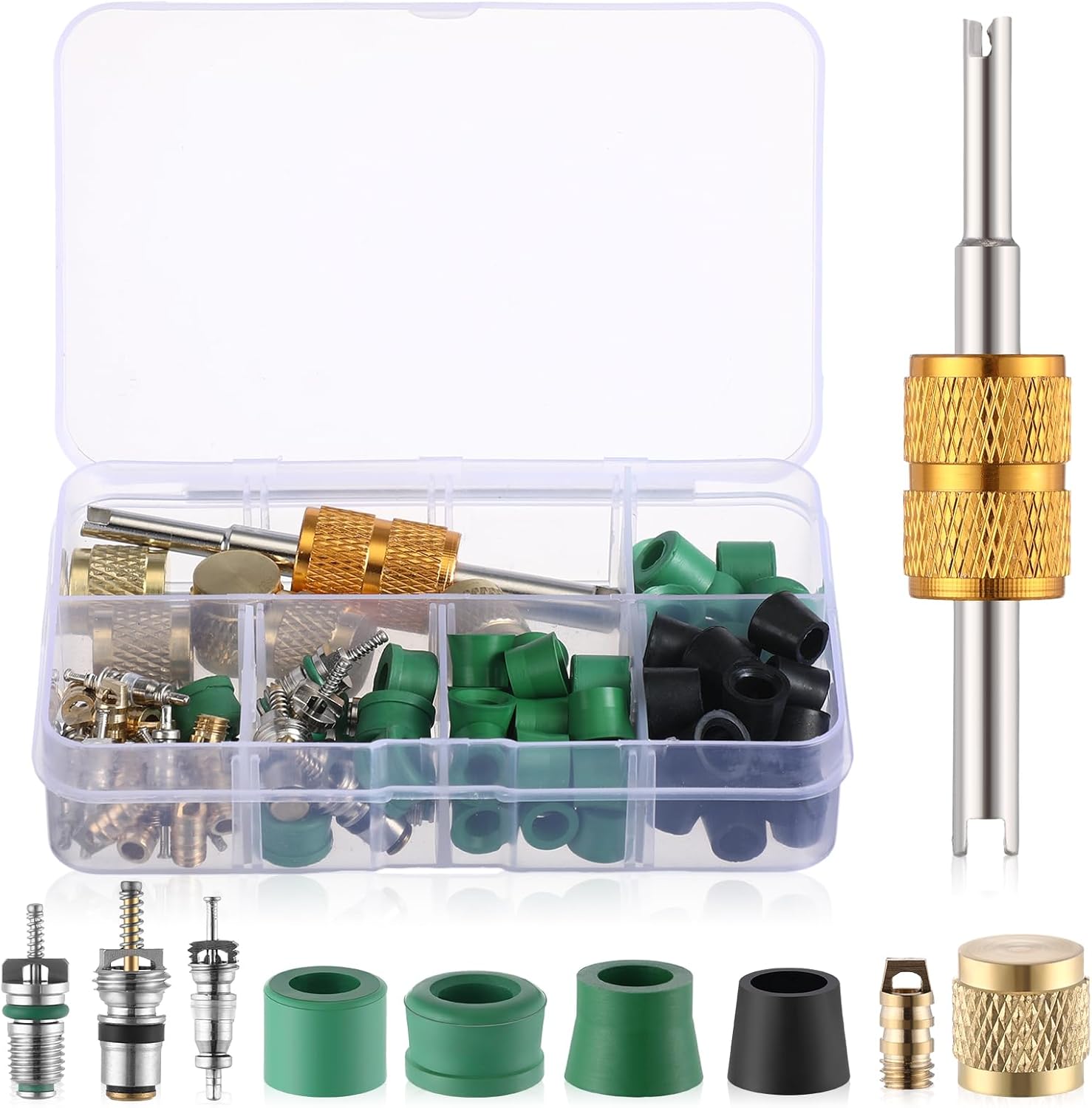 Amazon.com: DaisyInner 88 Pcs Car Air Conditioning Valve Core Kit ...