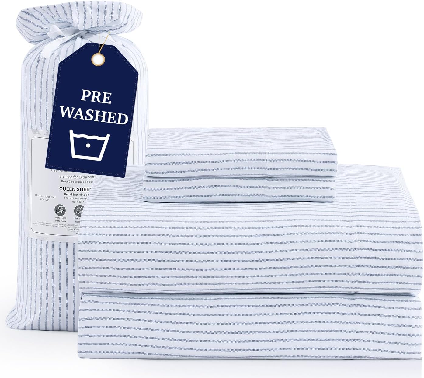 Amazon.com: Casa Platino Split King Size Sheets, Pre-Washed Breathable ...