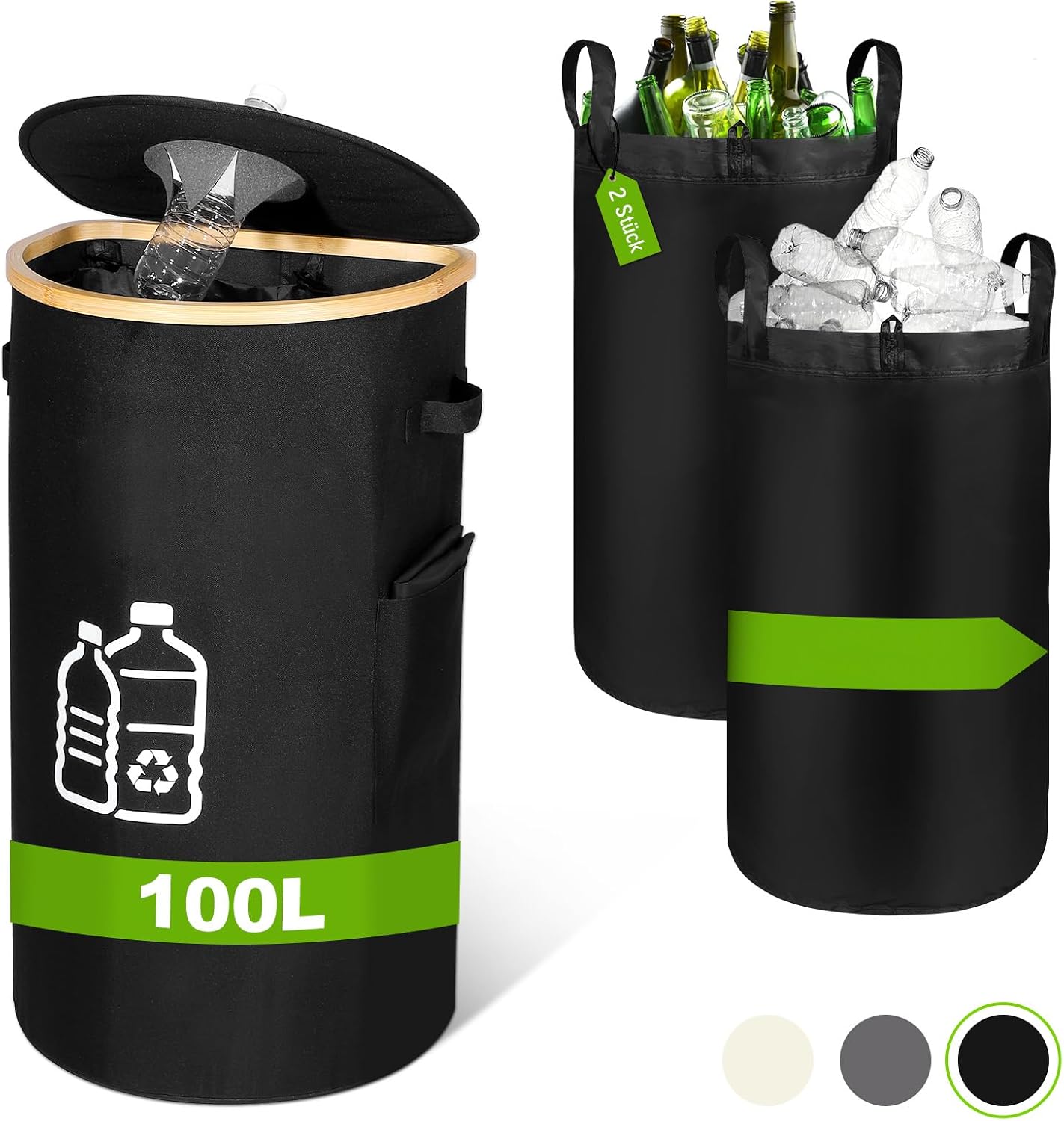 Recycling Bin for Kitchen, Indoor Deposit Bottle Recycling Box Storage ...