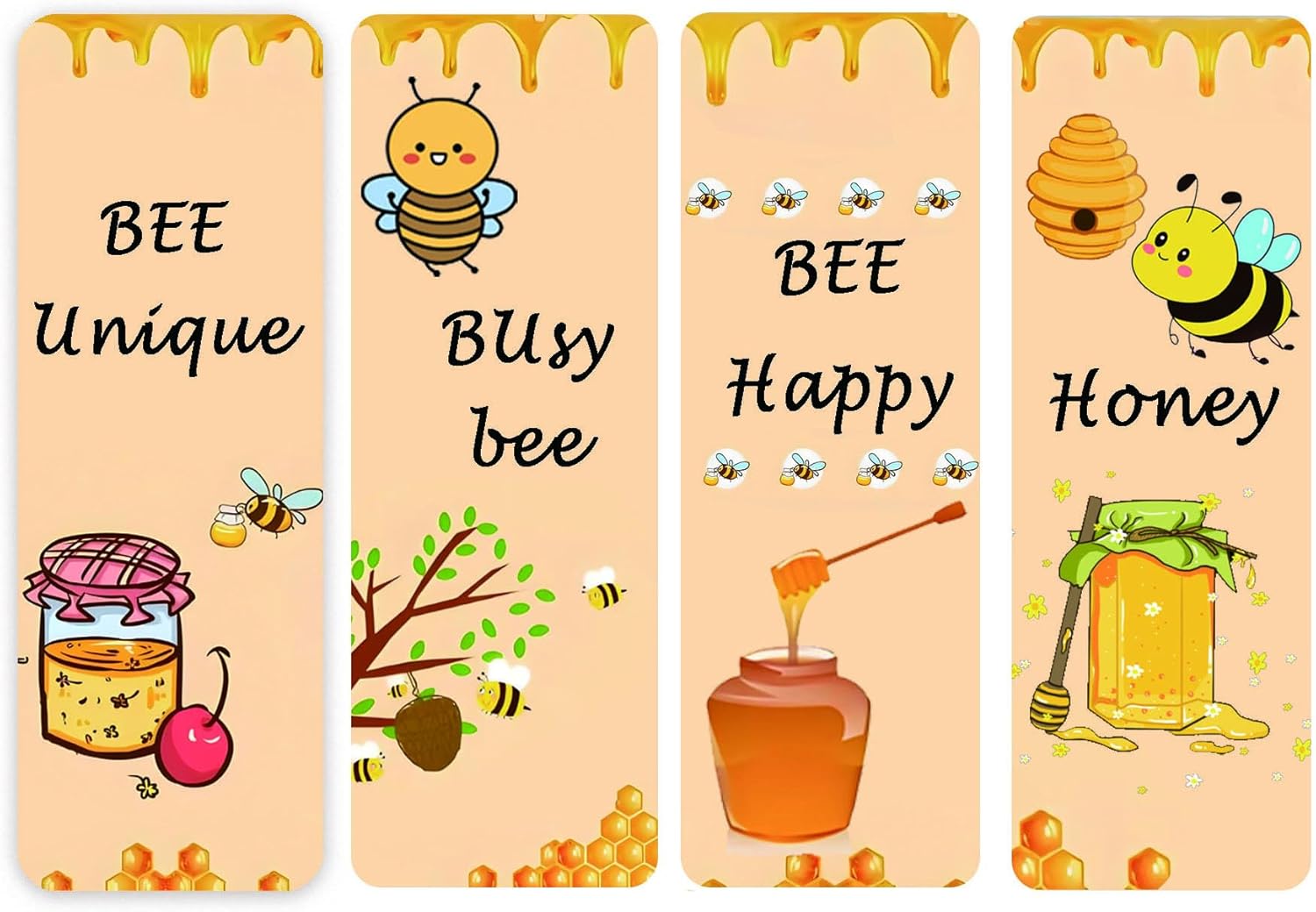 Amazon.com : 60 Pcs Bee Bookmarks Cute Bee Paper Bookmark Book Page ...