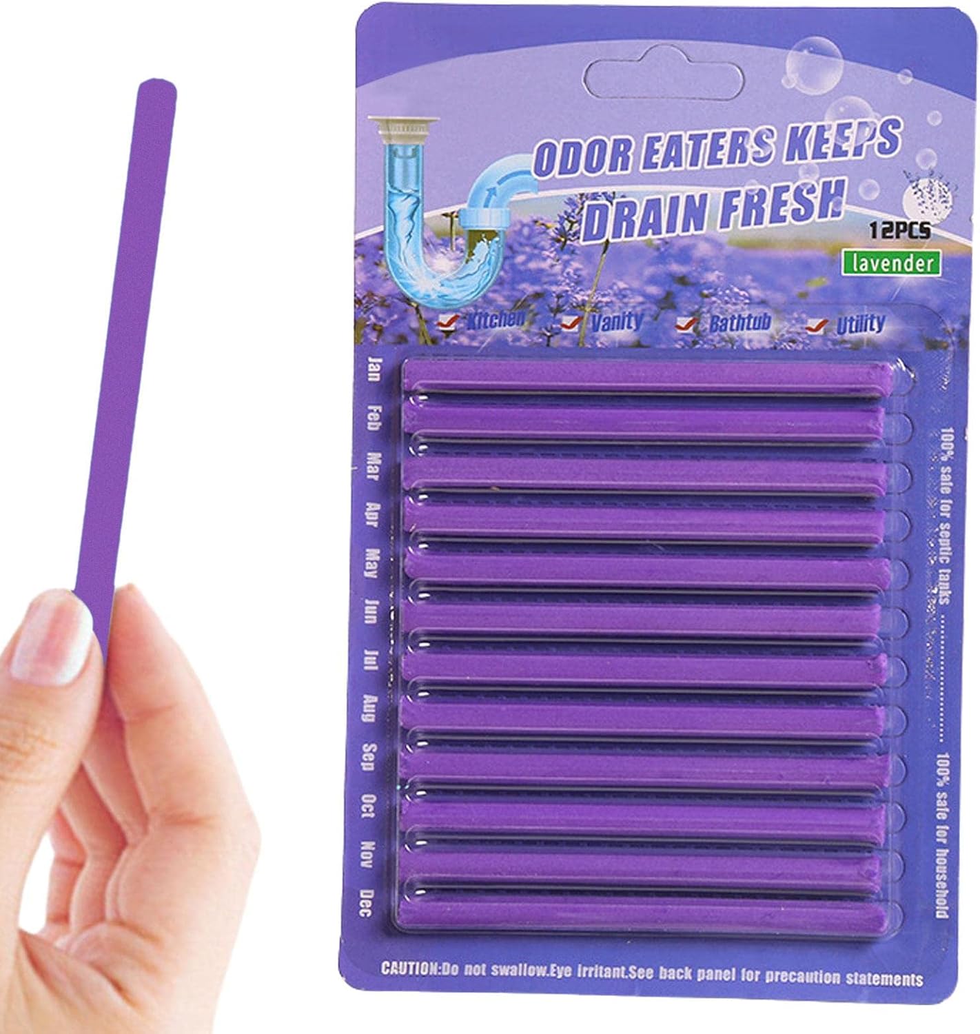 Drain Sticks Drain Unclogger | 12 Stück Rohrablauf-Reinigungsstäbchen ...