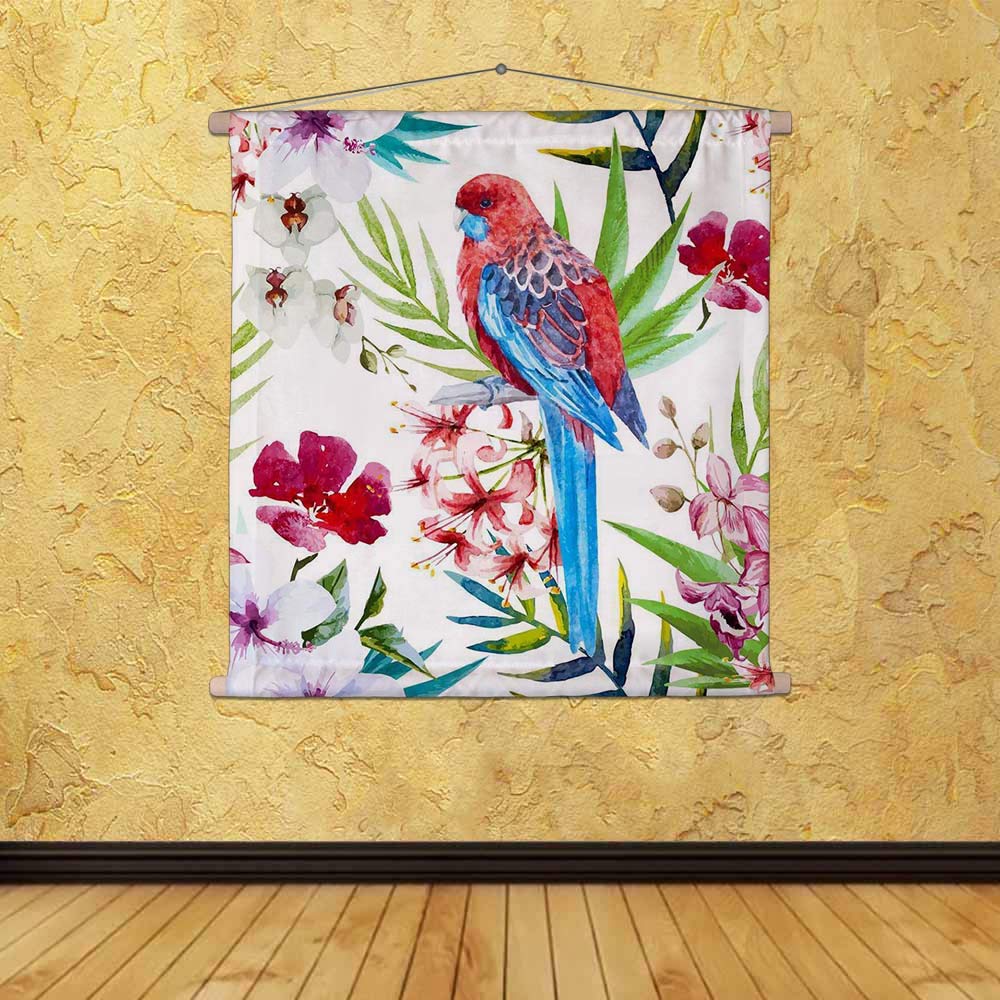 Velvet Bird Painting Peacock Animal Oil Painting Textured Palette
