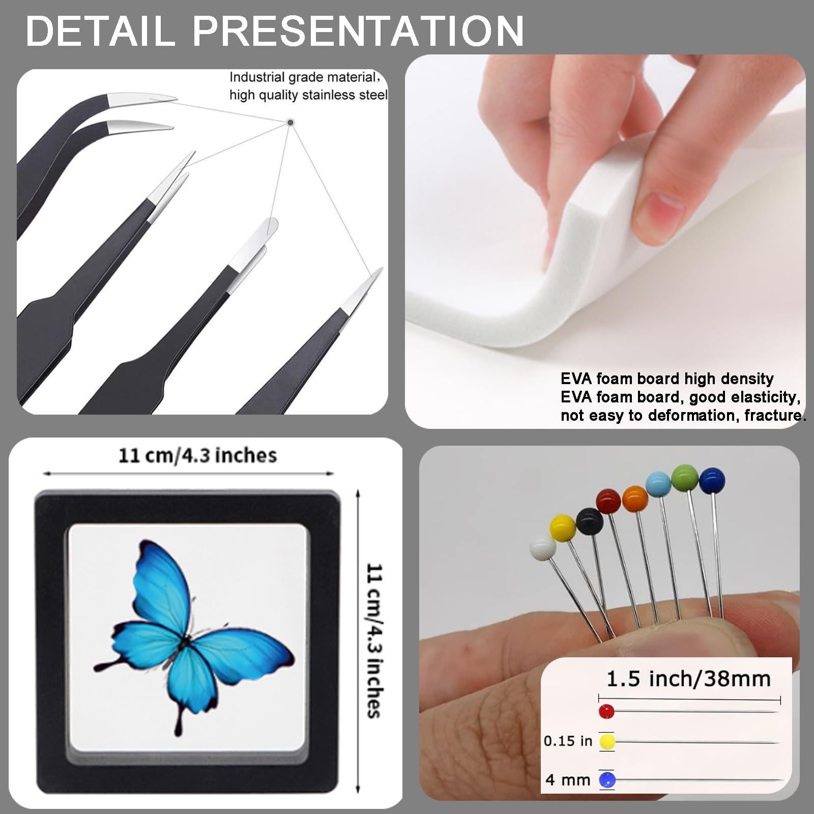 Bug Wings Insect Specimen Making Kit - Includes Pins, Shadow Box, Board ...