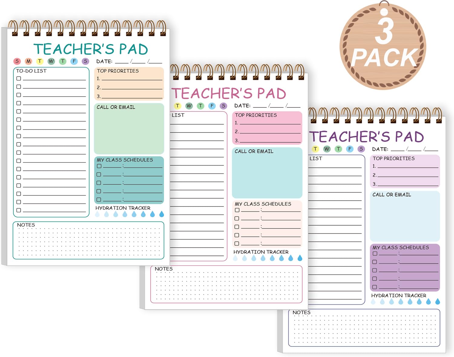 Snapklik.com : 3 Pack Teacher Notepad - Teacher Appreciation Gifts