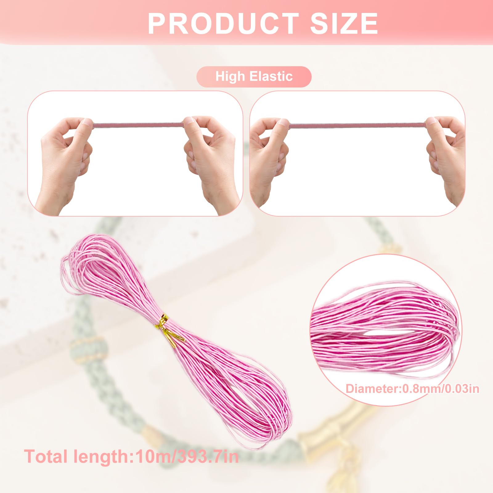 Bliceon Coloured Elastic String, Elastic Cord, 10 Colors Bracelet ...