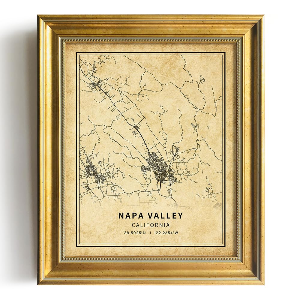 Amazon.com: Napa Valley California Vintage Poster - Napa Valley Map ...