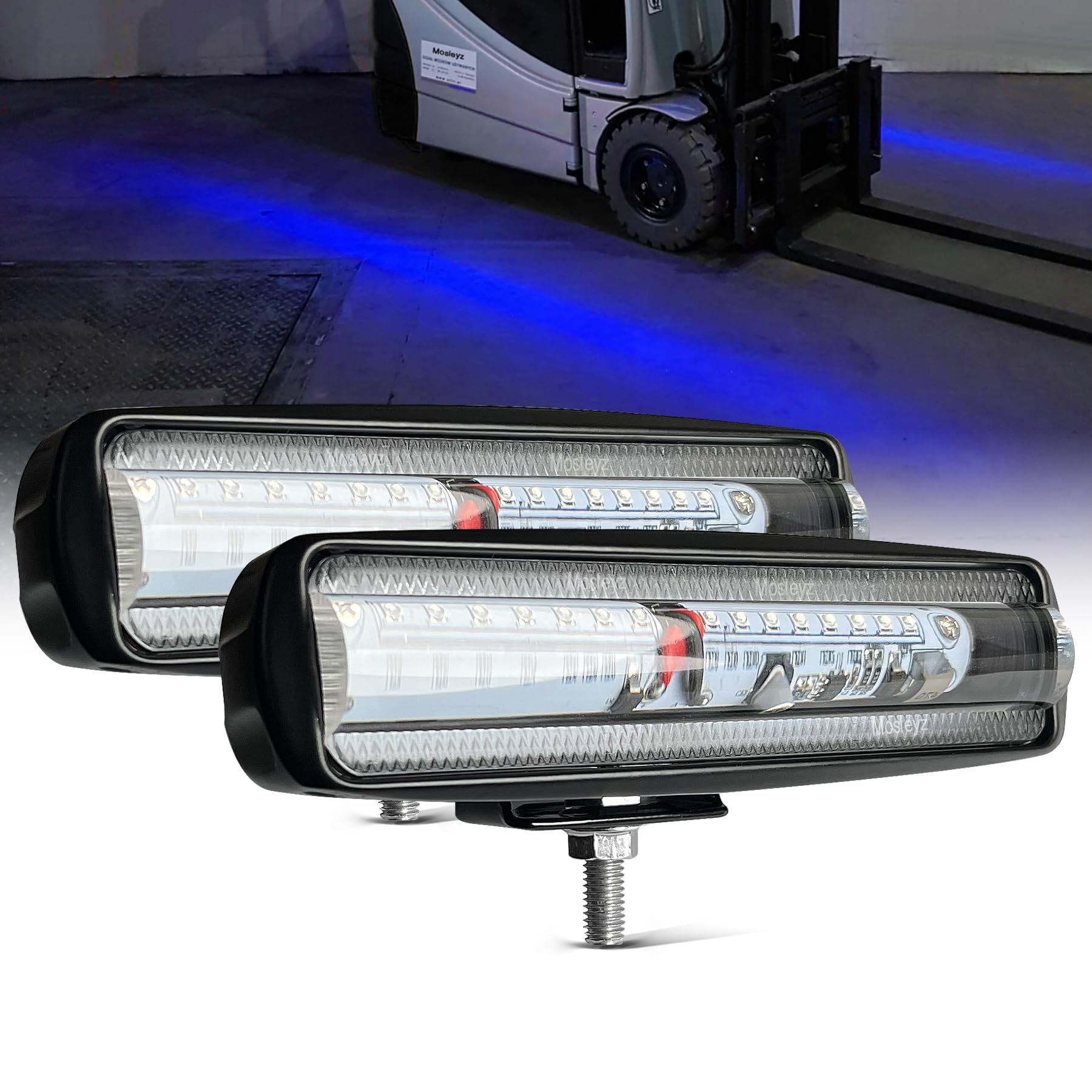 Snapklik.com : Mosleyz 30W LED Forklift Light Blue Safety Lights 12-80V ...