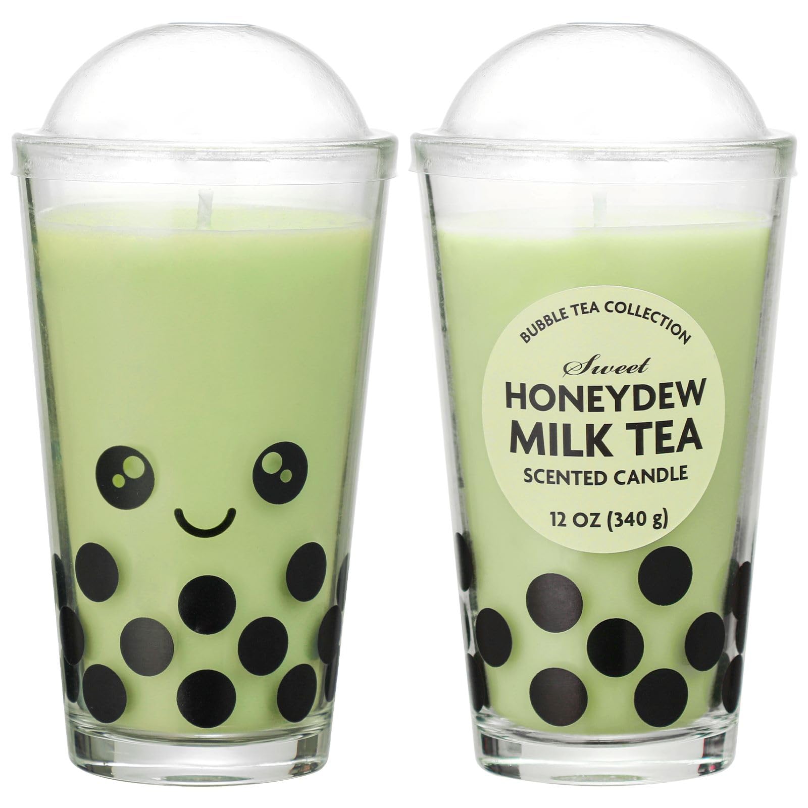 Amazon.com: 12oz Honeydew Melon Boba Tea Scented Candle, Bubble Tea ...