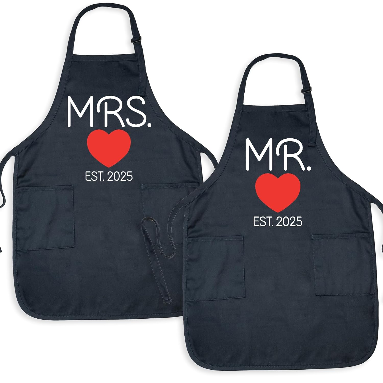 Amazon.com: Mrs Mr Couples Aprons, Valentines Day Gift Apron, Custom Mr And Mrs Apron, Matching ...