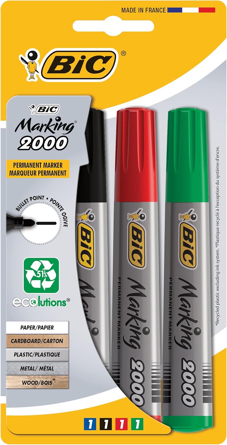 BIC Intensity Marker 2000 Yuvarlak Uçlu Permanent Markör 4'lü Blister ...