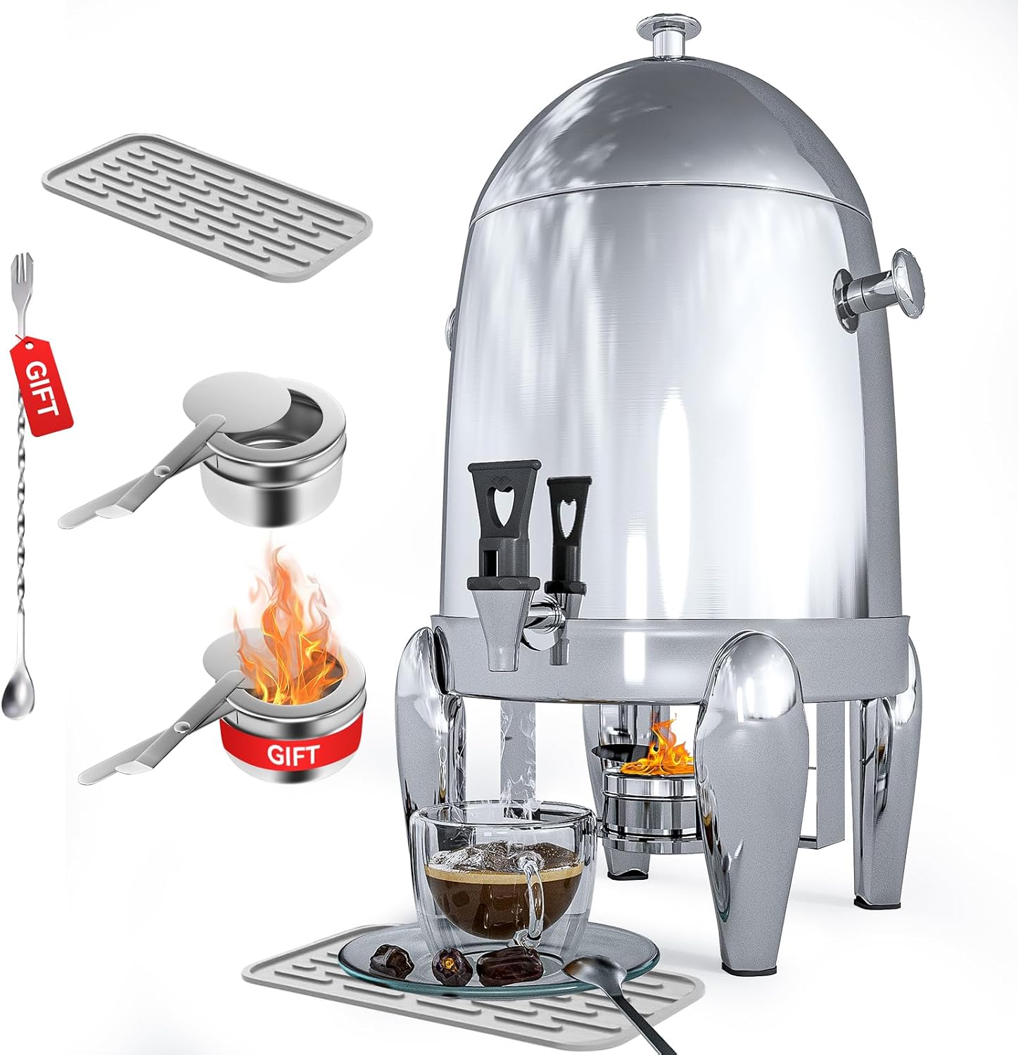 Amazon.com | Coffee Urn With Fuel Holder, 3.2 Gallon/12L Stainless ...
